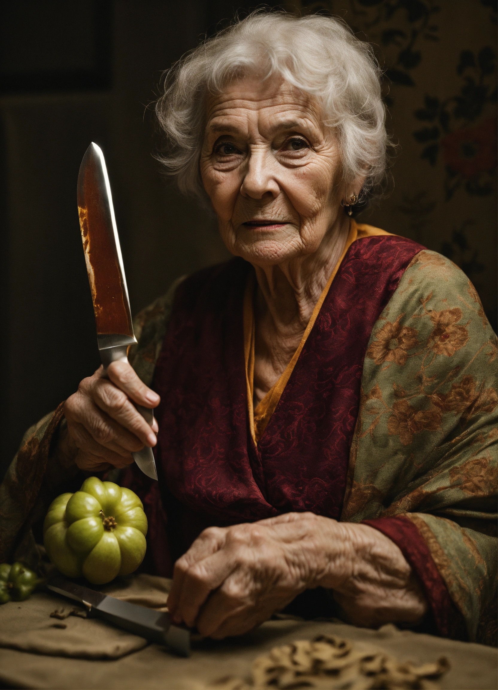 Lexica - An old woman in her 60s of European appearance with a devious ...