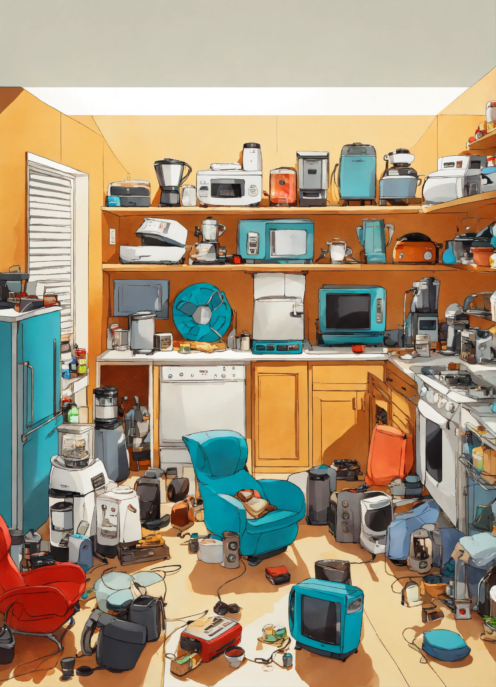 Lexica - A huge room with piles of appliances such as coffee makers ...