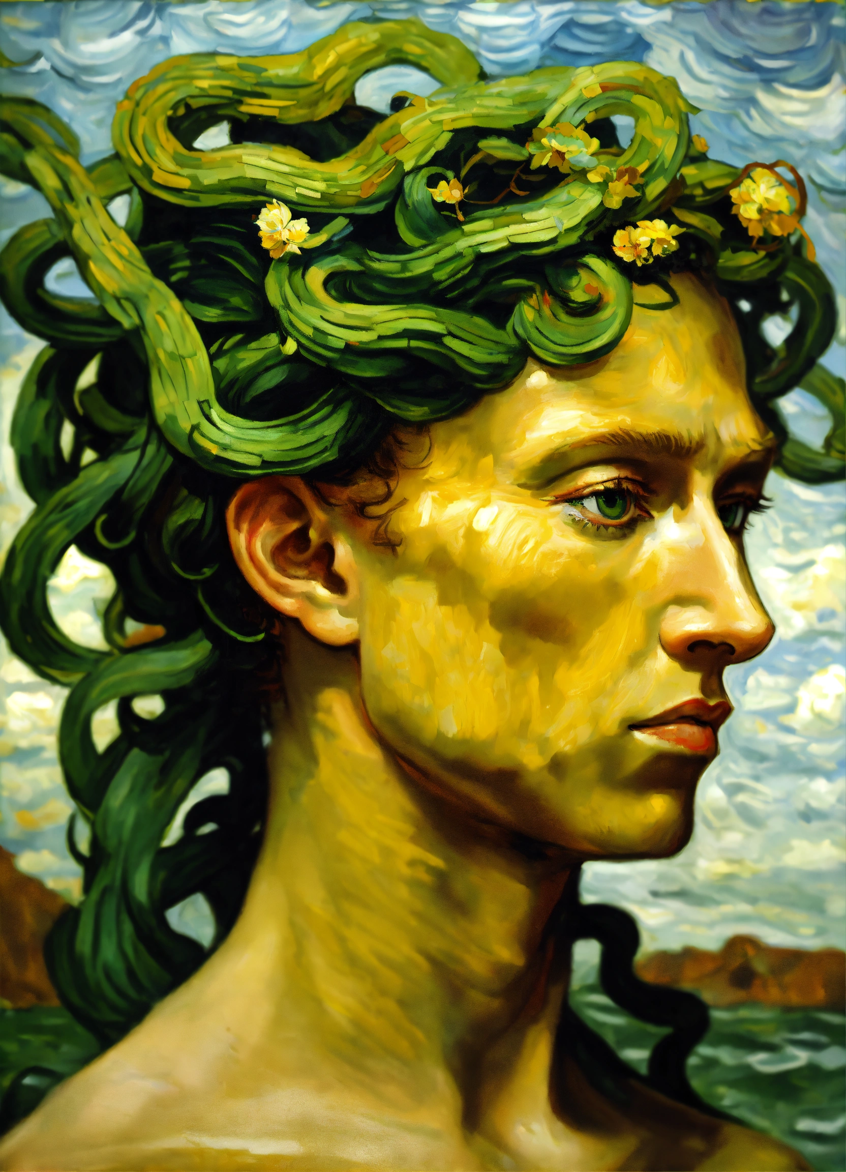 Lexica - Realism Vincent van Gogh painting Medusa