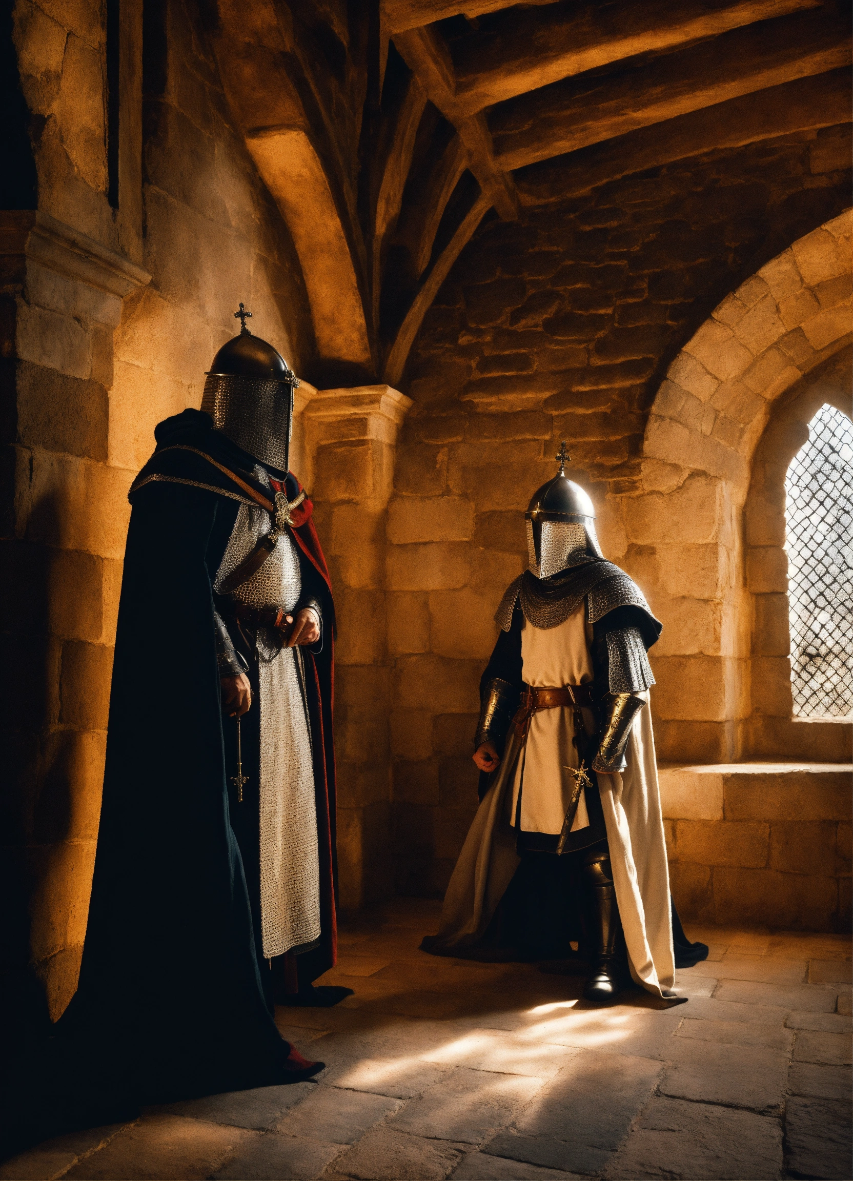 Lexica - Two Templar knights, one elder and one initiate, medieval ...