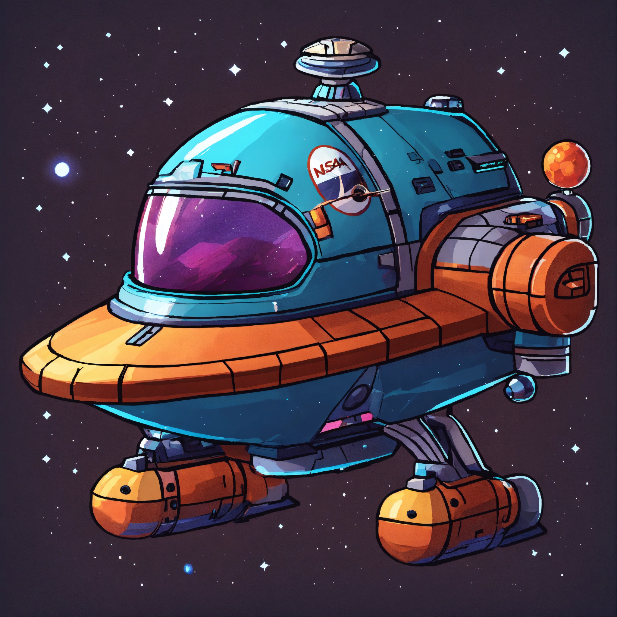 Lexica - A nasa spaceship, game asset, handmade, game icon, cartoon