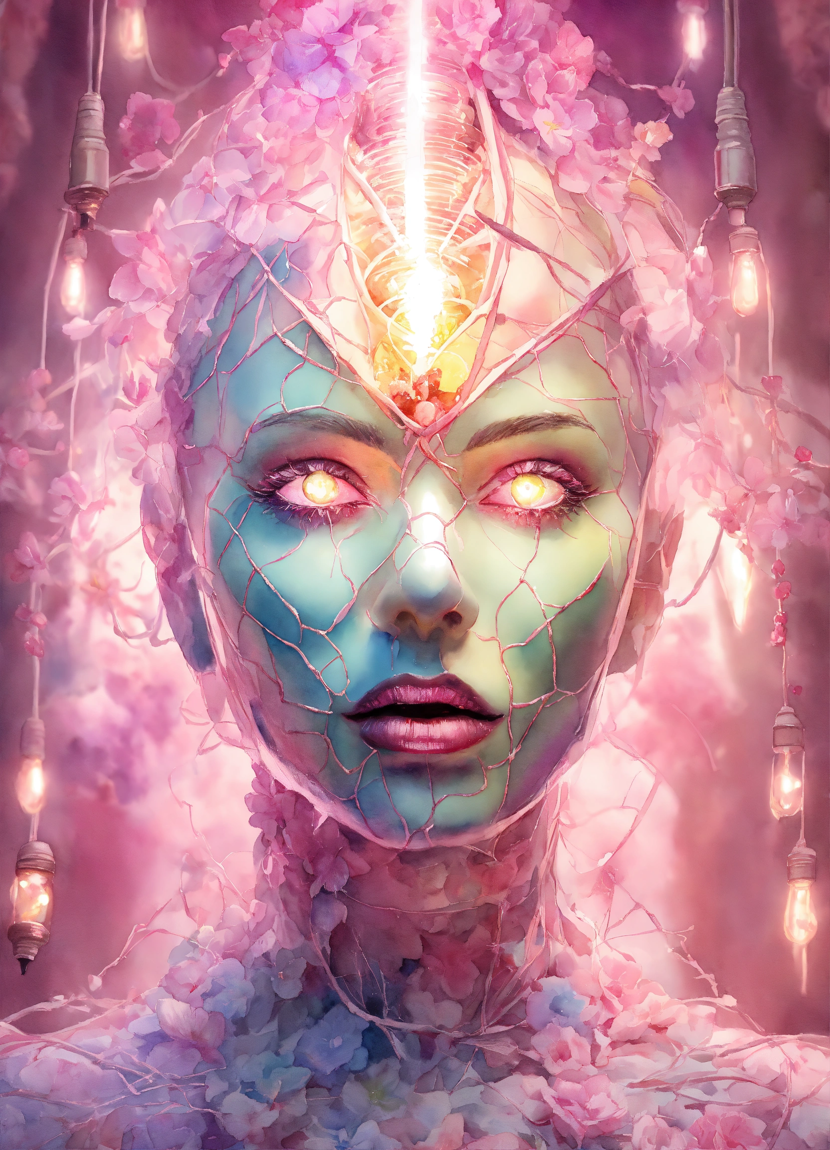 Lexica - Pastel light pink Mummy inside, edison lightbulb heart shaped ...