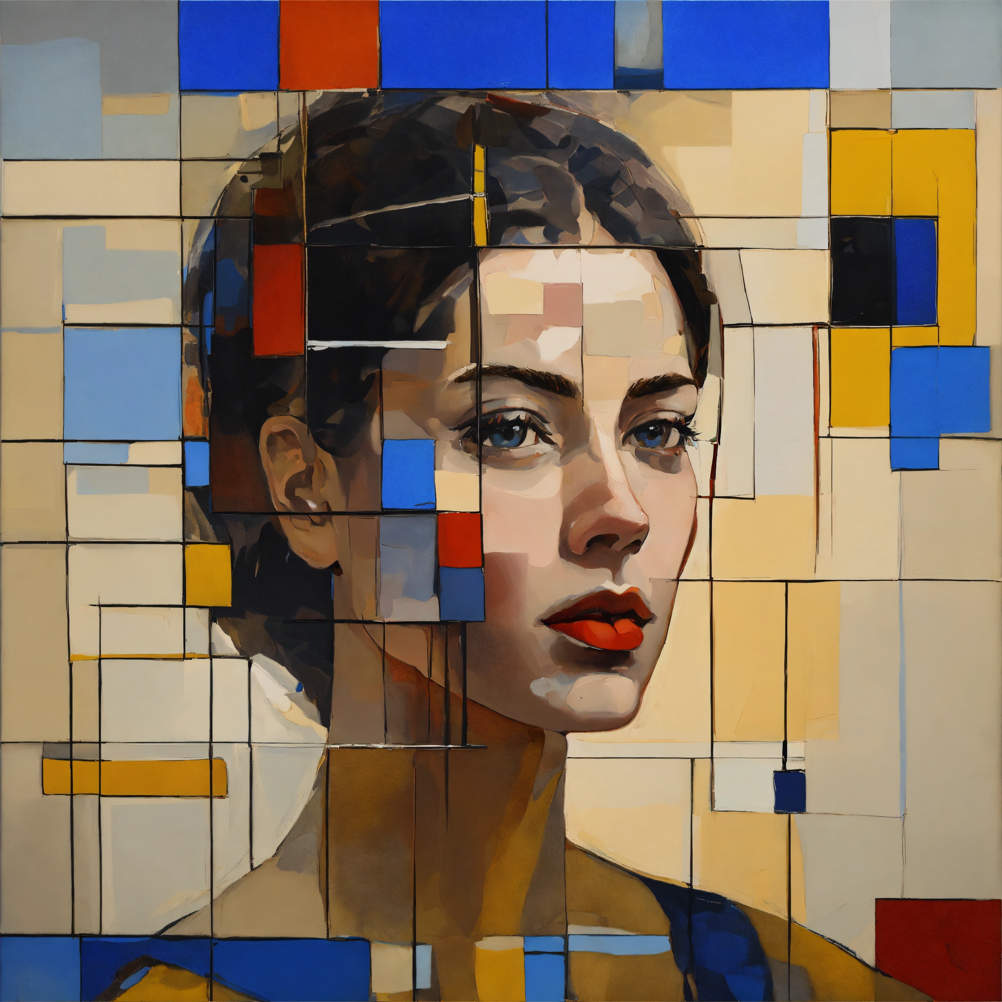 Lexica - A woman, oil painting, transparent, in style, generative art ...