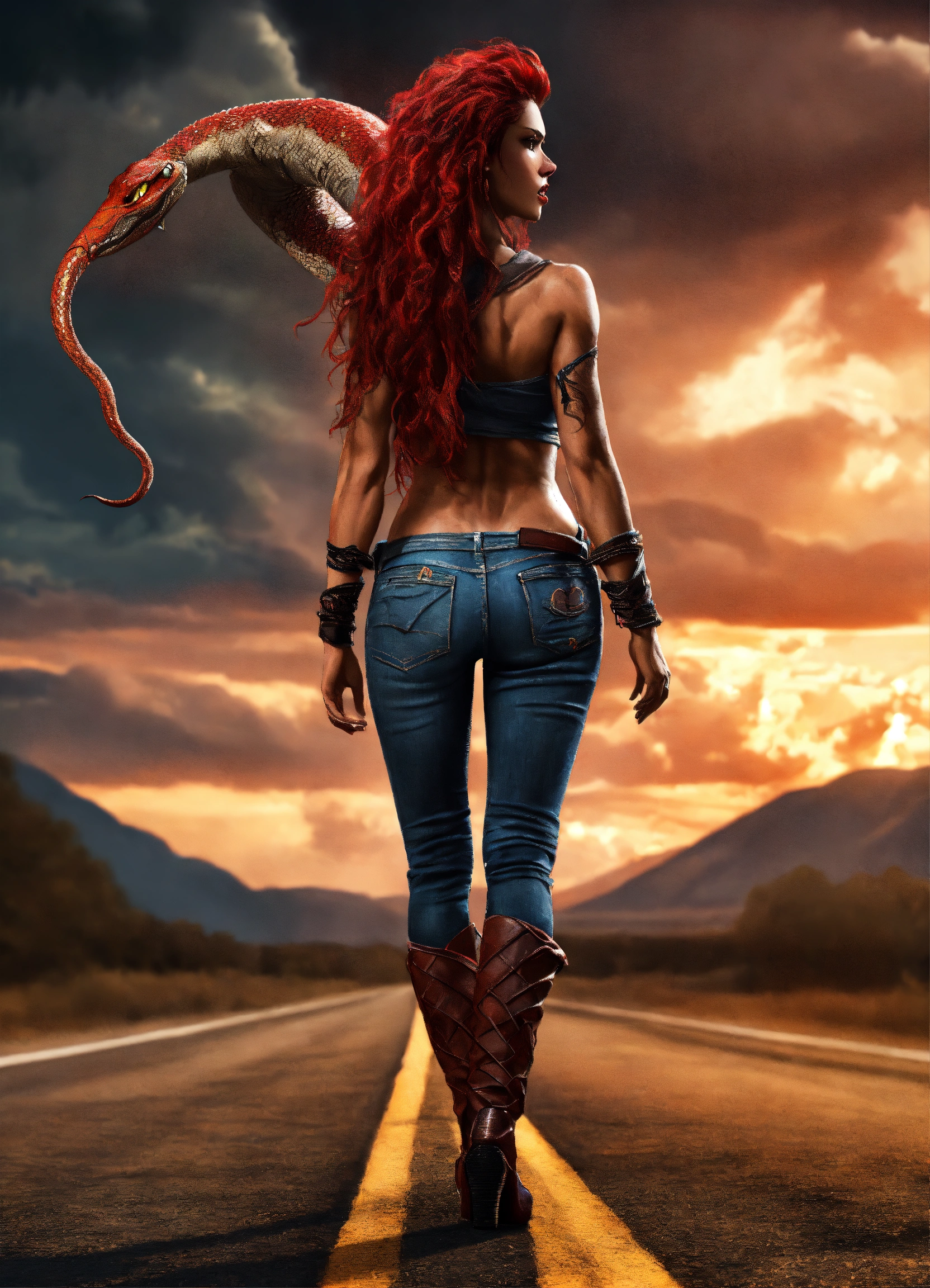 Lexica - Full body seven foot evil female scaly skinned snake goddess ...