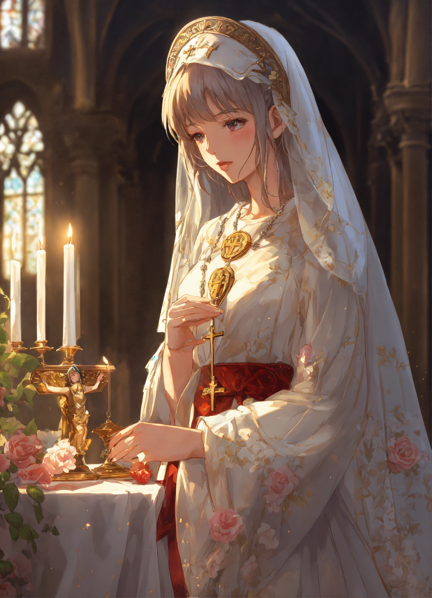Lexica - Anime art of a girl, young, beautiful, veil, detailed scene ...