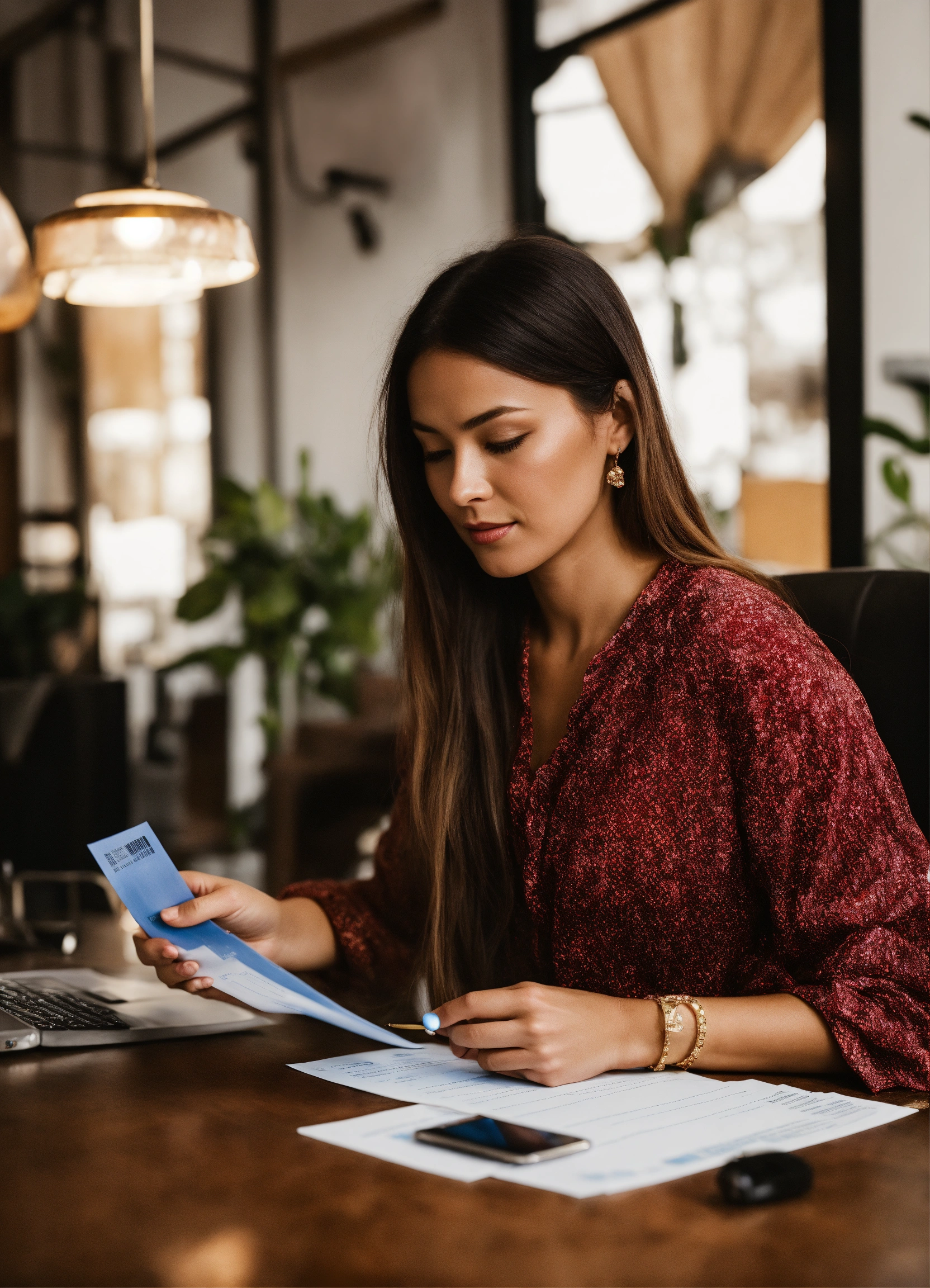 Lexica - Lady paying an invoice