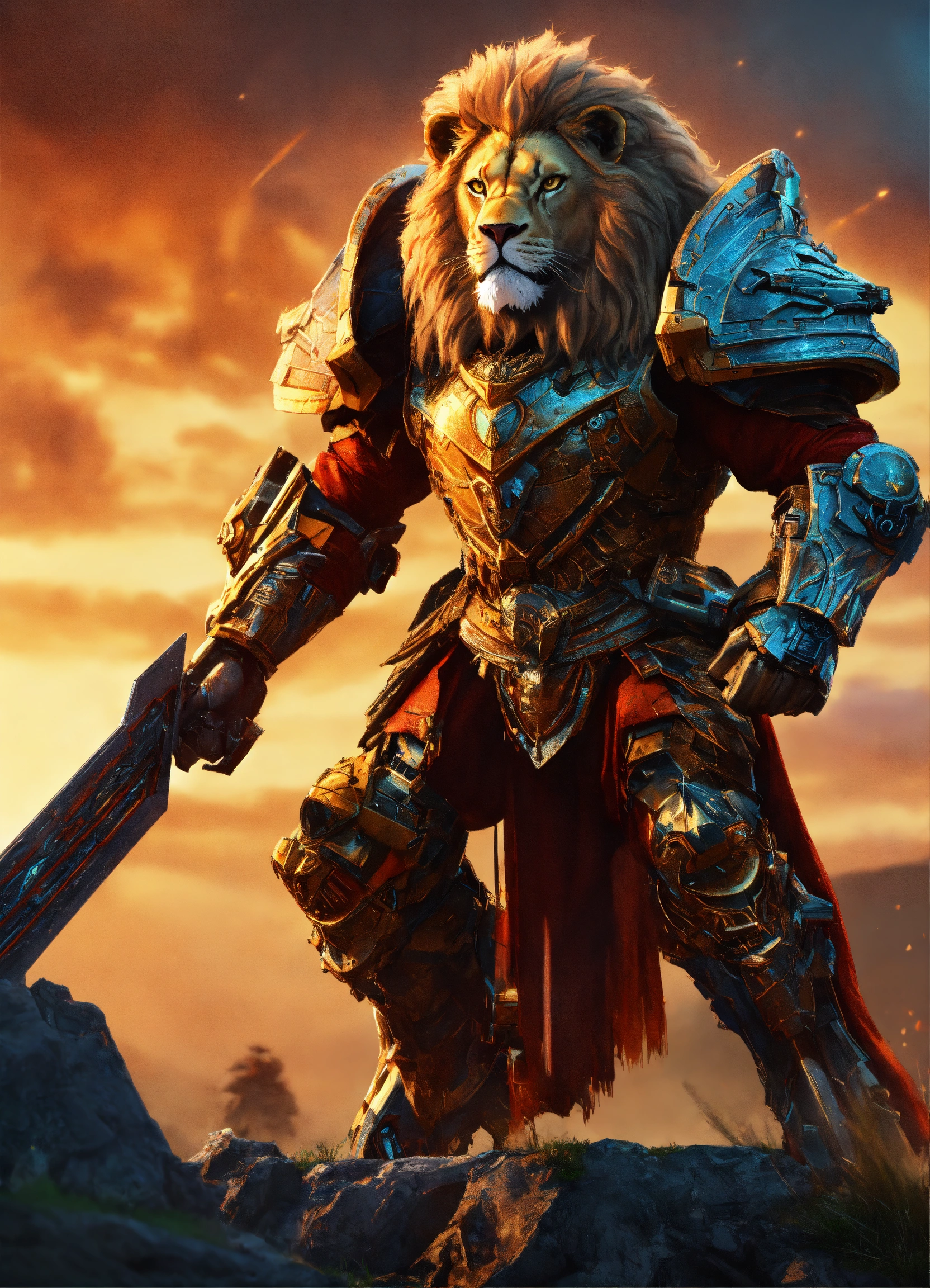 Lexica - Humanoid lio, war lion, machingun lion, destroyer lion, hd, 4K ...