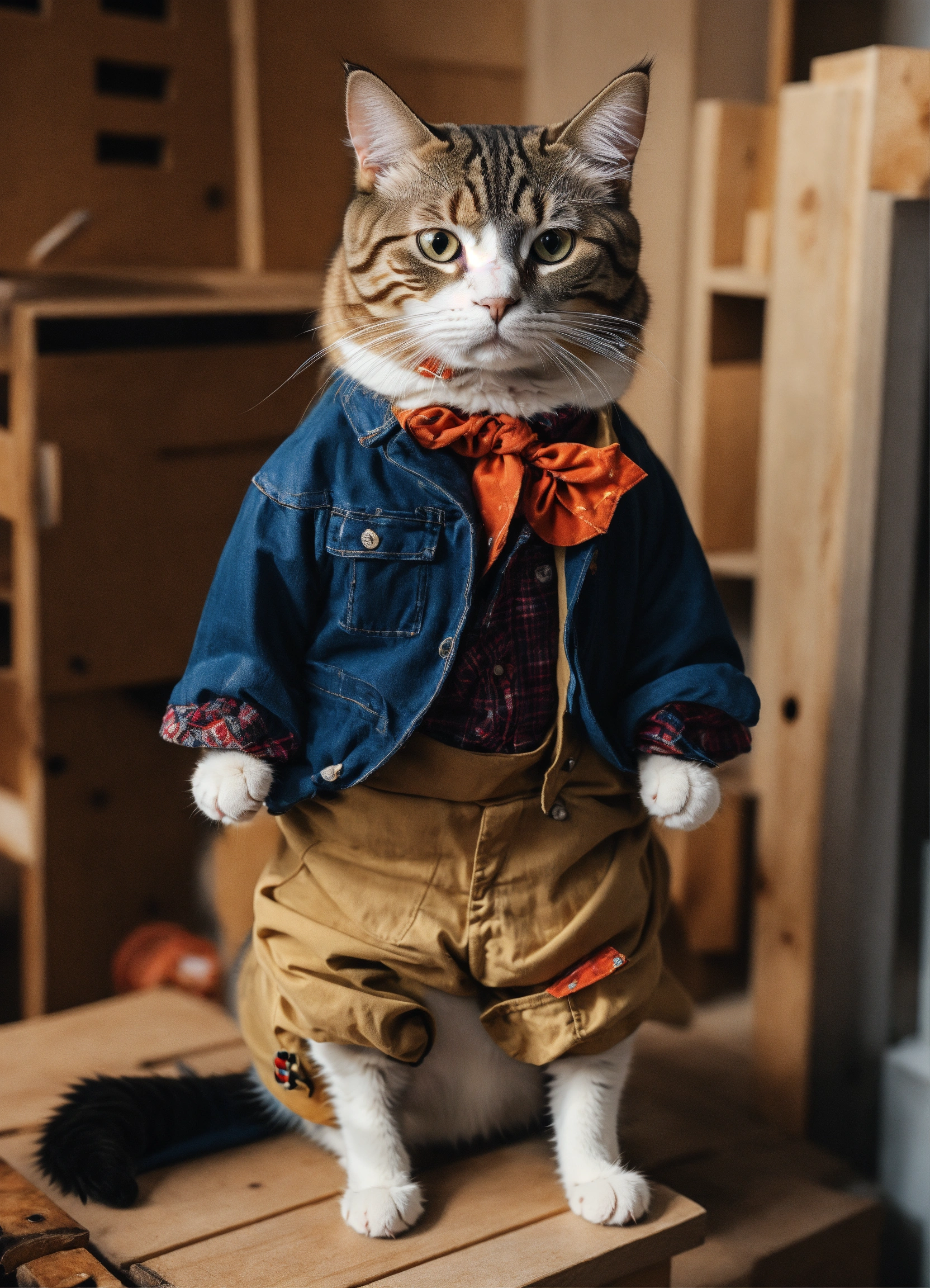 Lexica - Cat in clothes Carpenter
