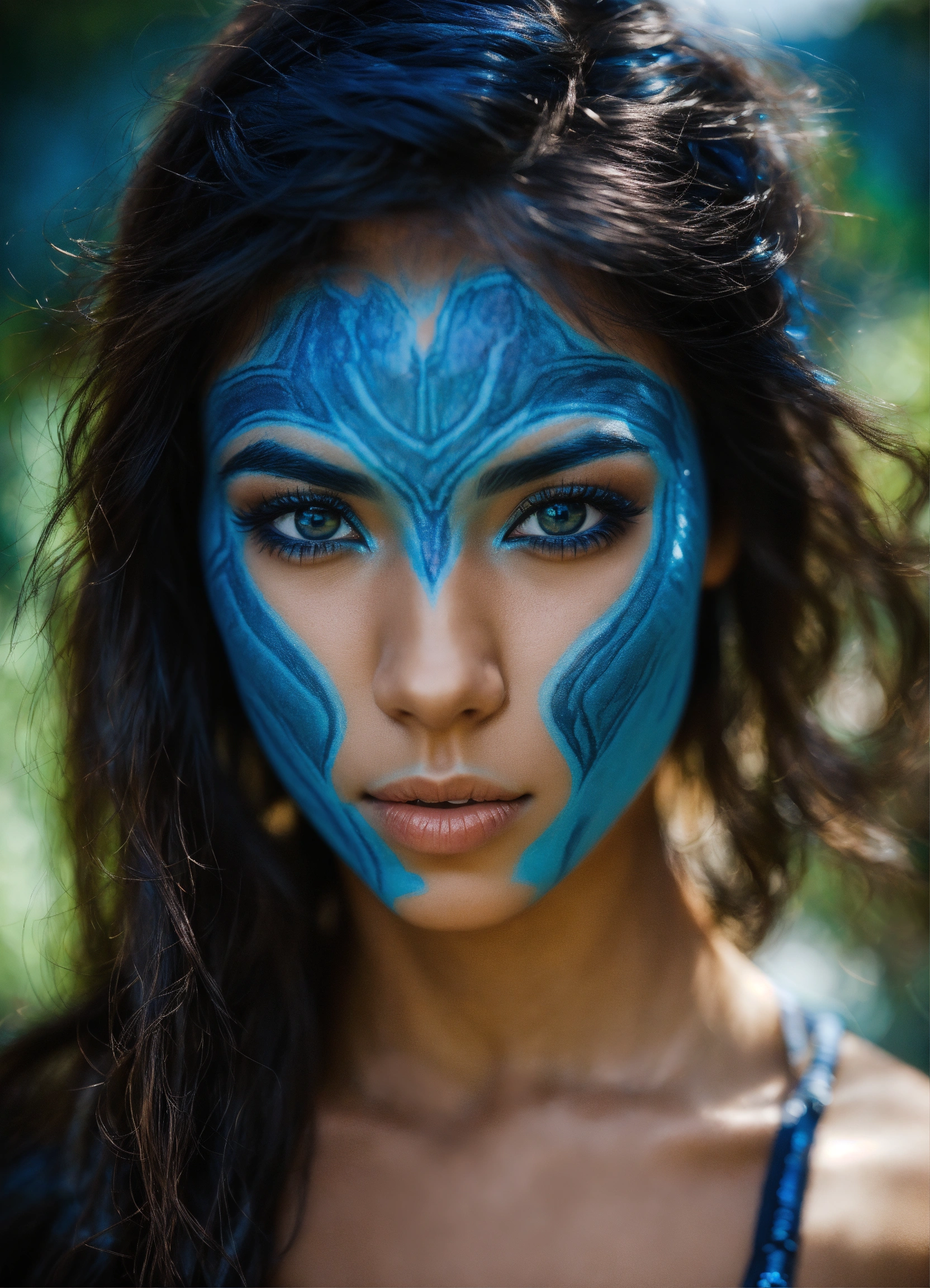 Lexica - Exotic Latina with beautiful eyes wearing blue skin like from ...