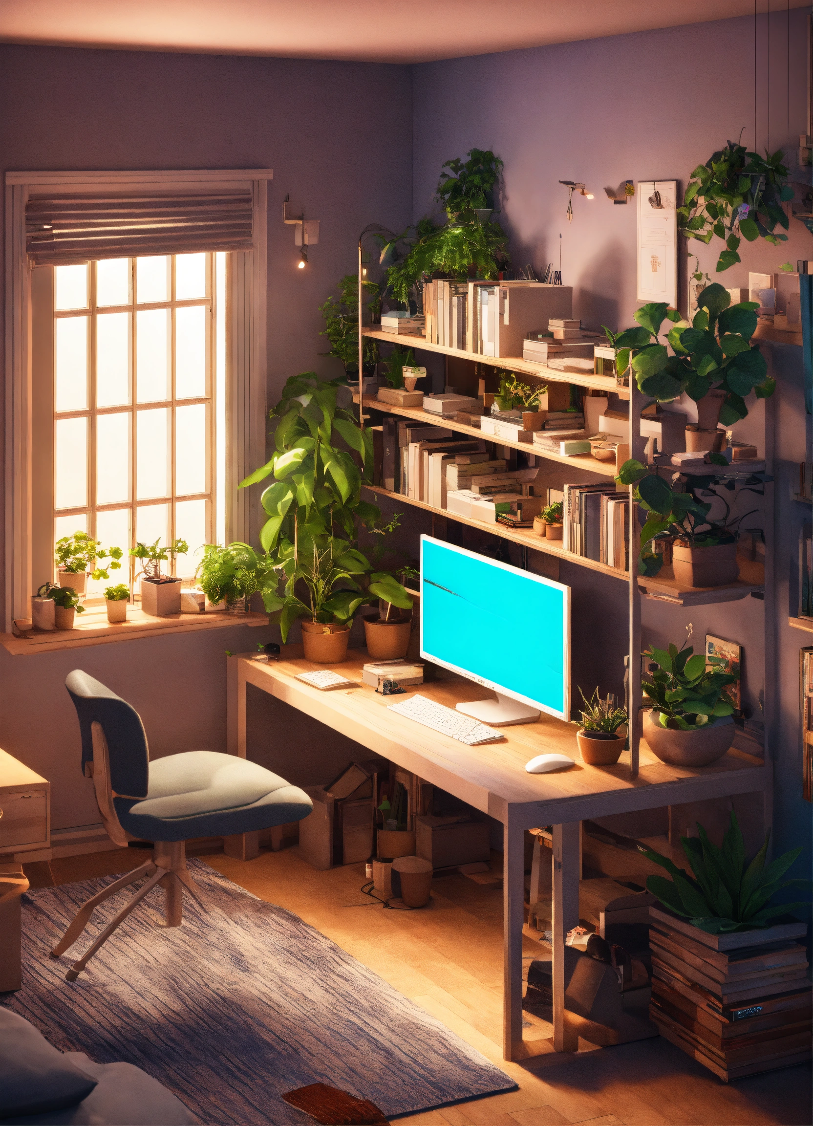 Lexica - Cube cutout of an isometric programmer bedroom with a gaming ...