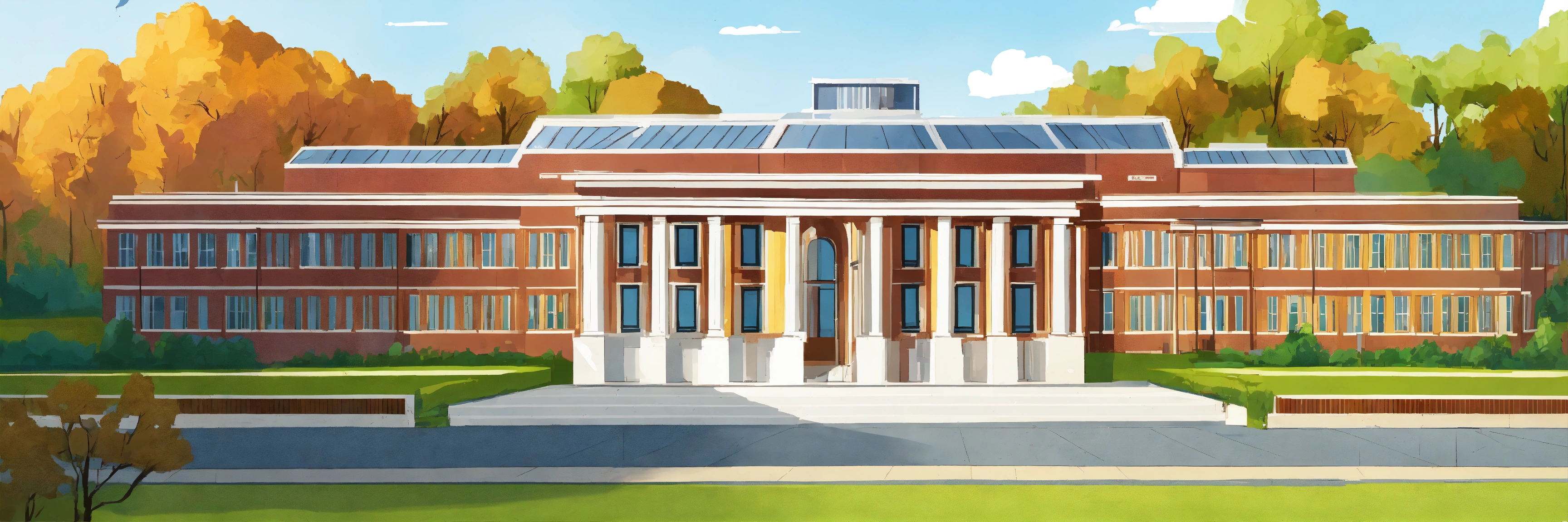 Lexica - A picture of a university campus or building to signify Raj's ...