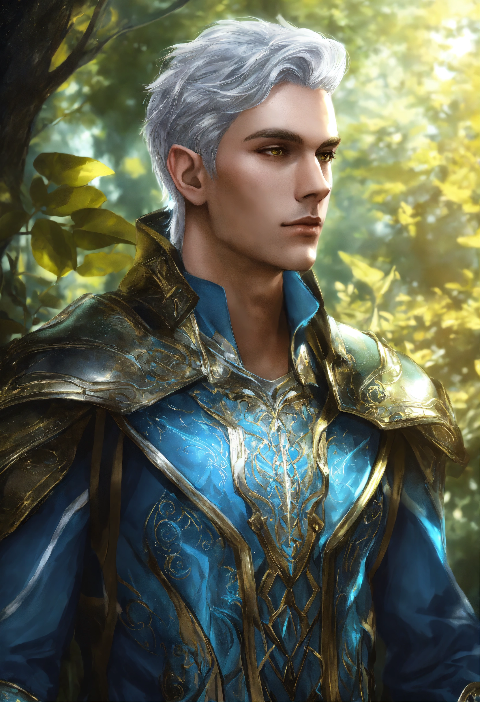 Lexica - Drawing of an elf, royalty, sci fi, cybernetic, black and ...