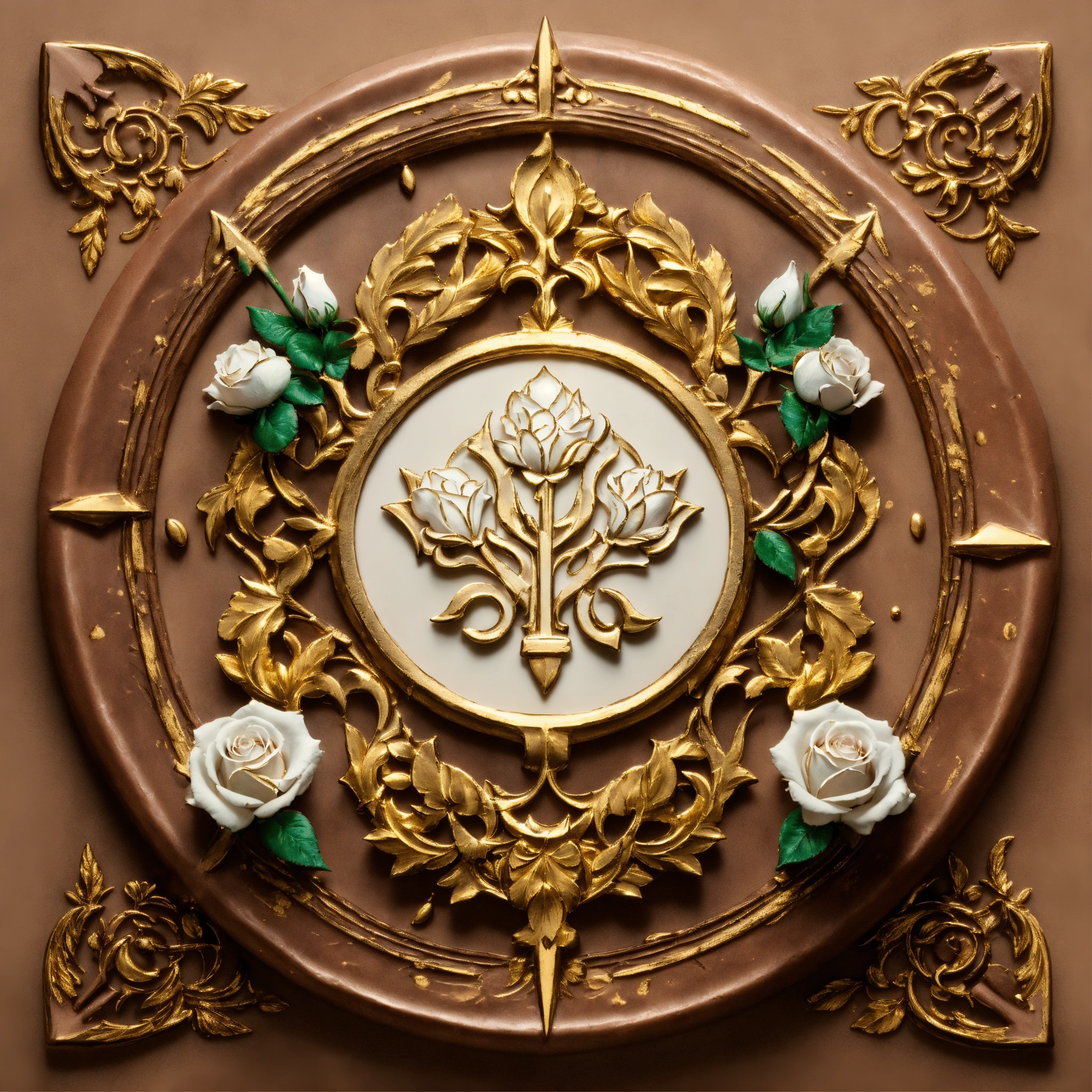 Lexica - Sigil crest of three white faded roses creating a trident with ...