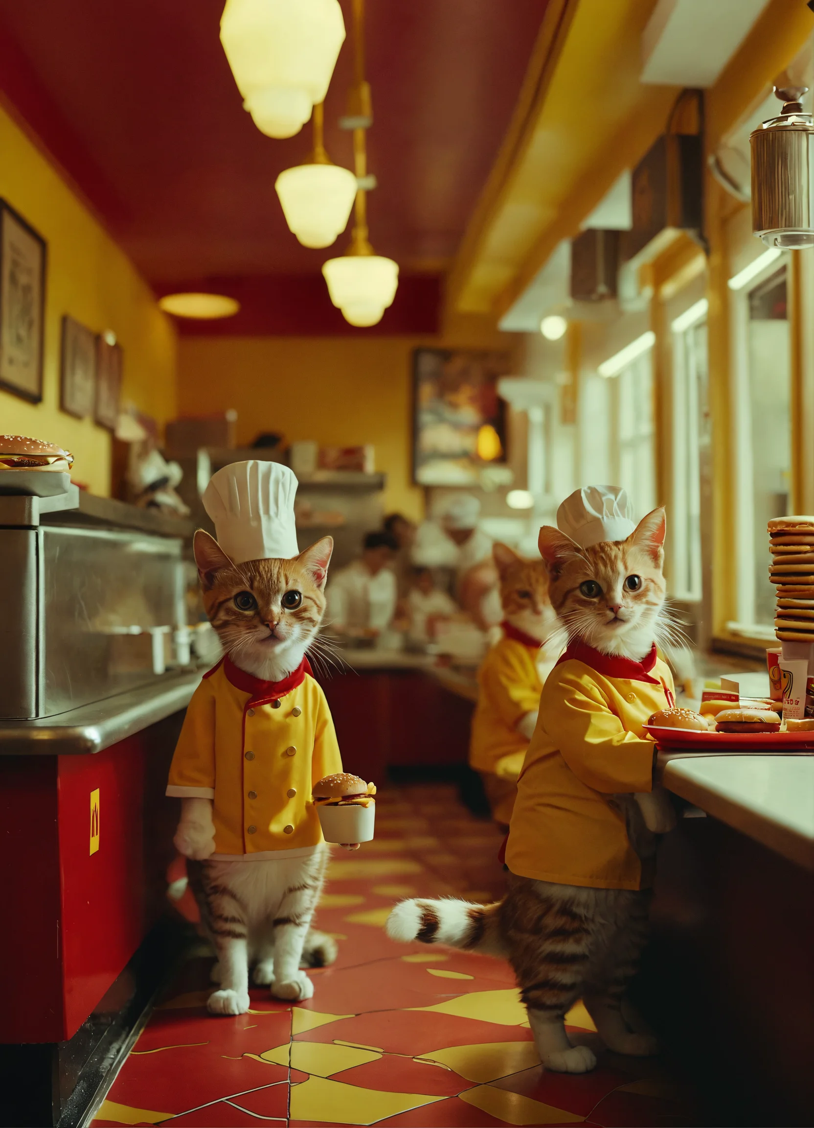 Lexica - A Mc Donalds restaurant interior shot run by anthropomorphic ...