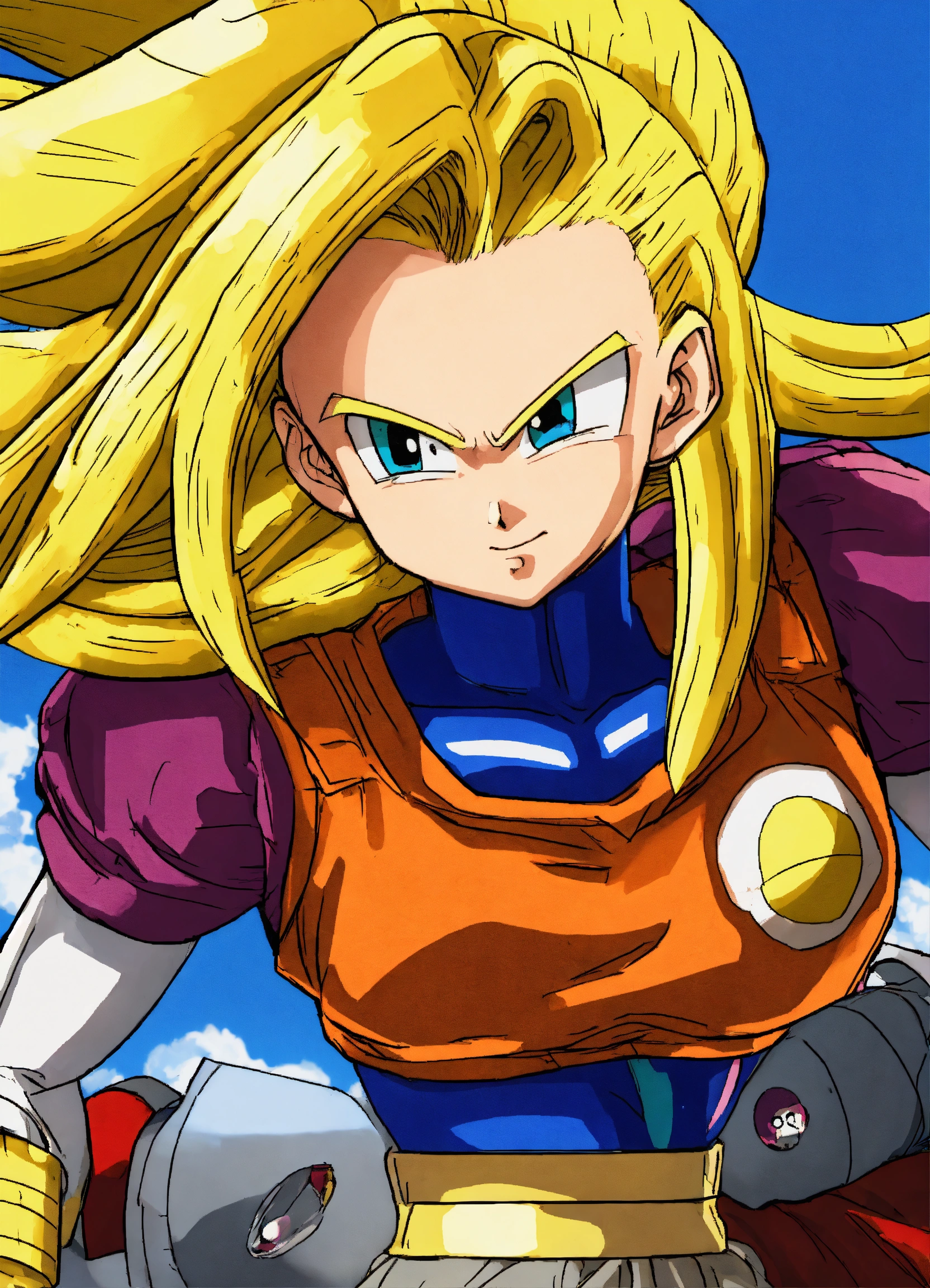 Lexica - Android 18 dragon ball GT with sonic waves.