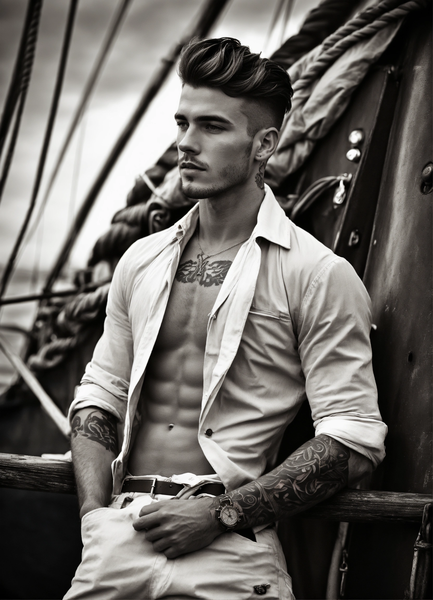 Lexica - Photorealistic, blackandwhite, young male, art, artdeco ...