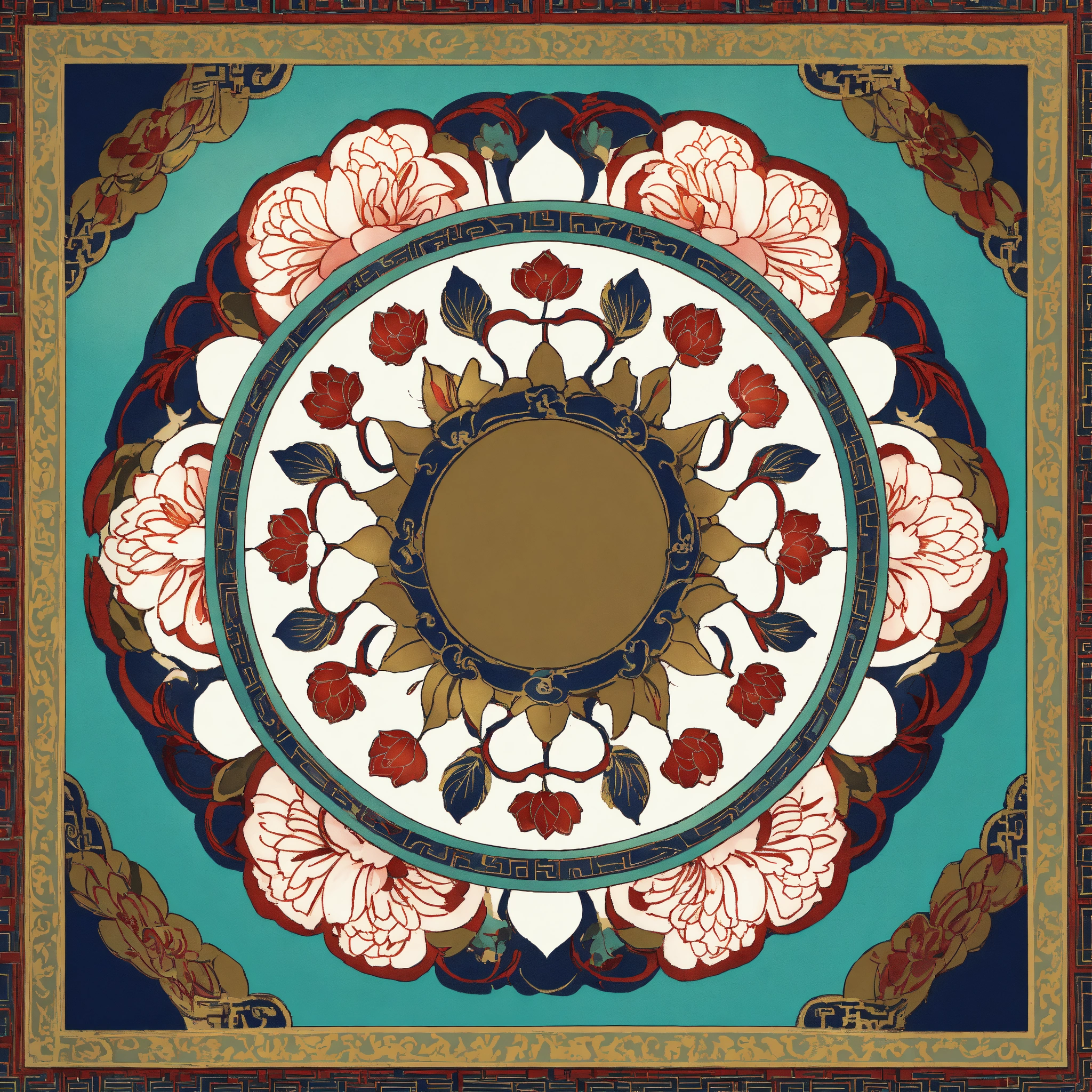 Lexica - Traditional Chinese lotus pattern, with a red tone and rich ...