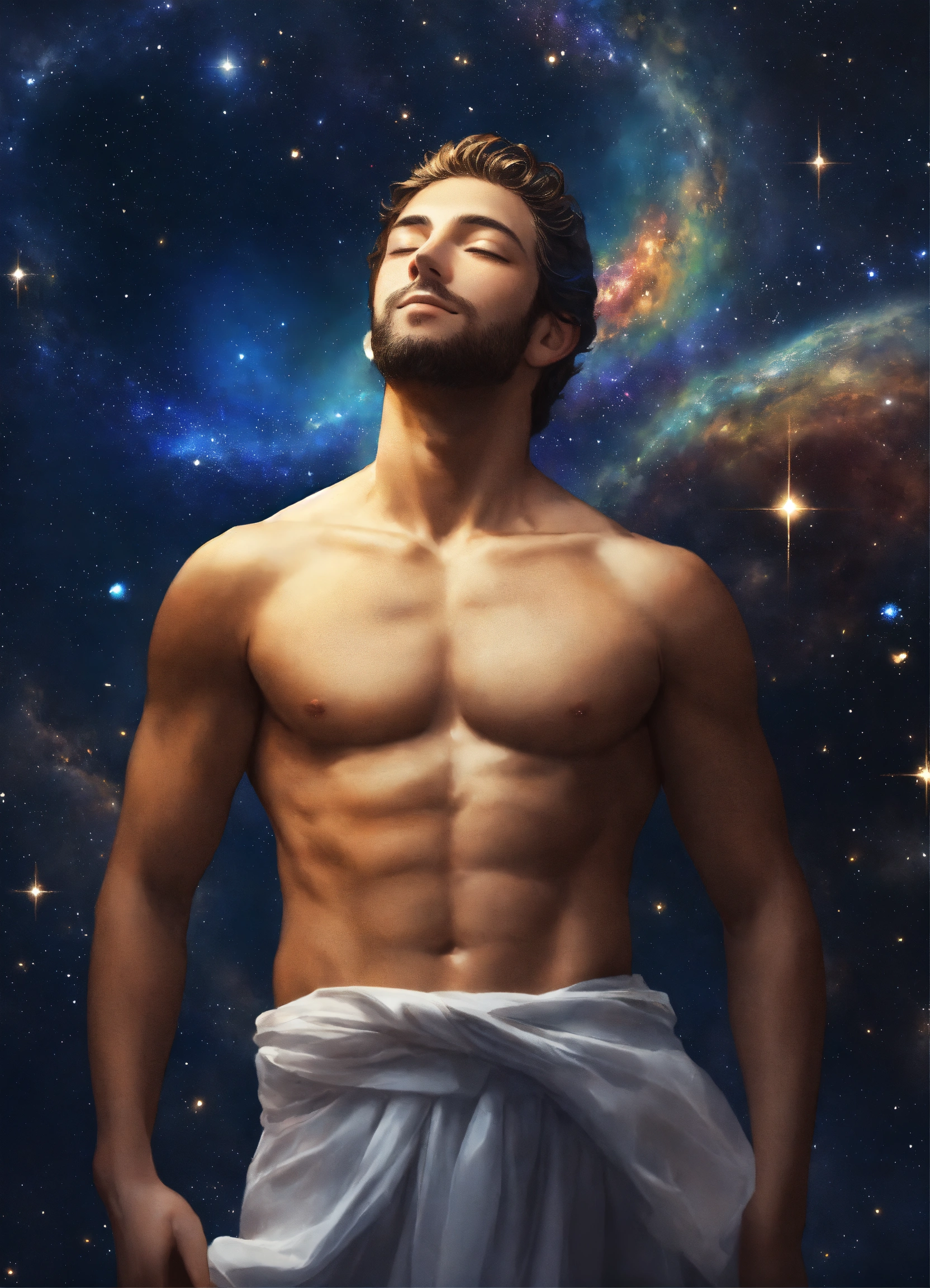 Lexica - "Create an a real image of a joyful and angelic-looking man ...