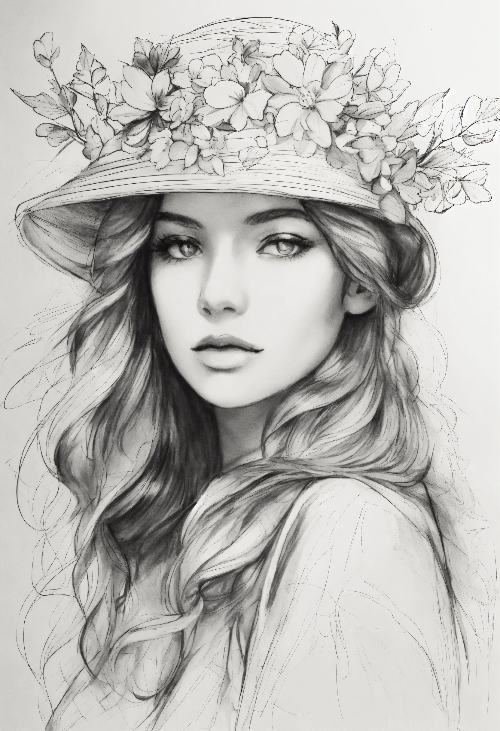 Lexica - Sketch simple beautiful drawing with style, white background