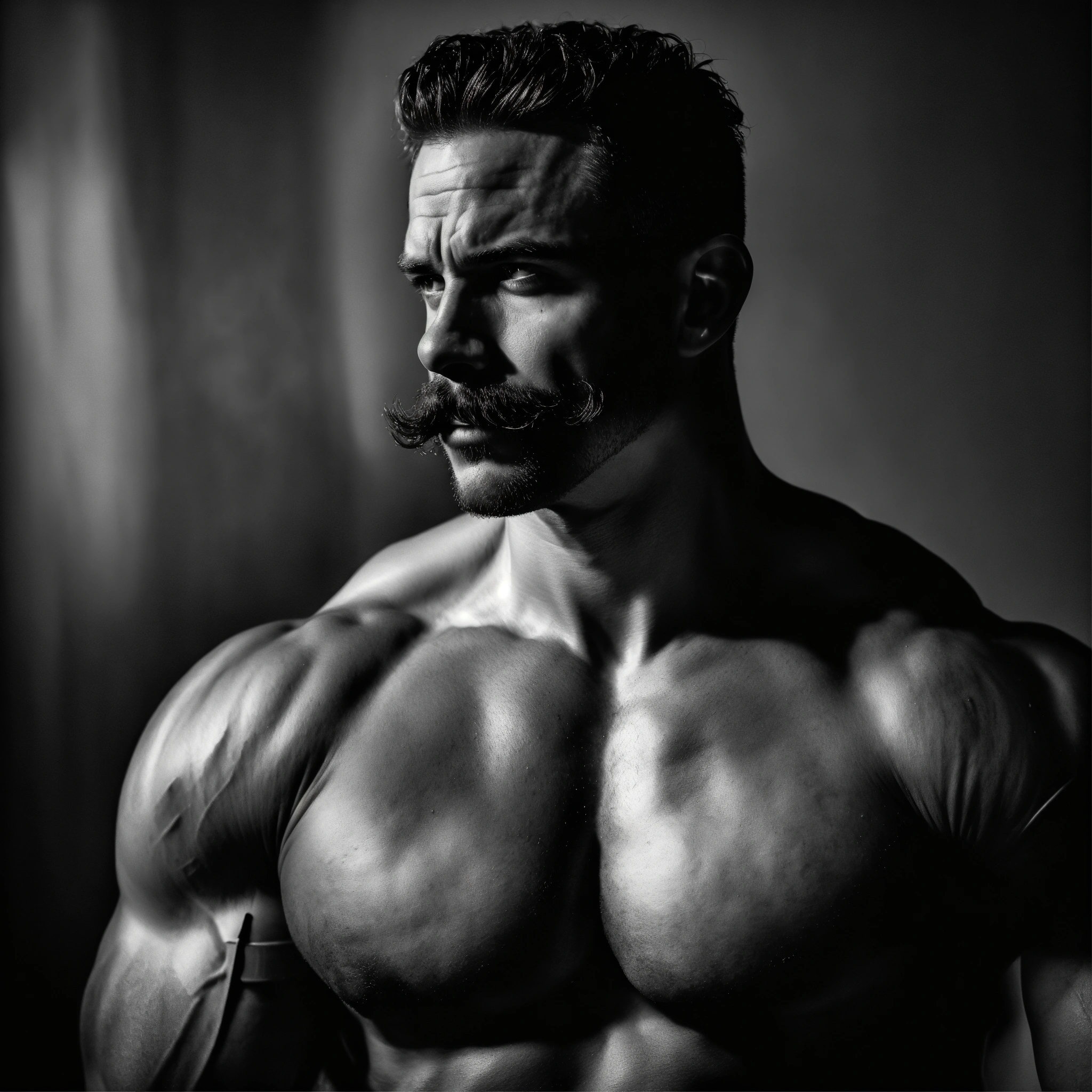 Lexica - Detailed and powerful portrait of a muscular man with a ...