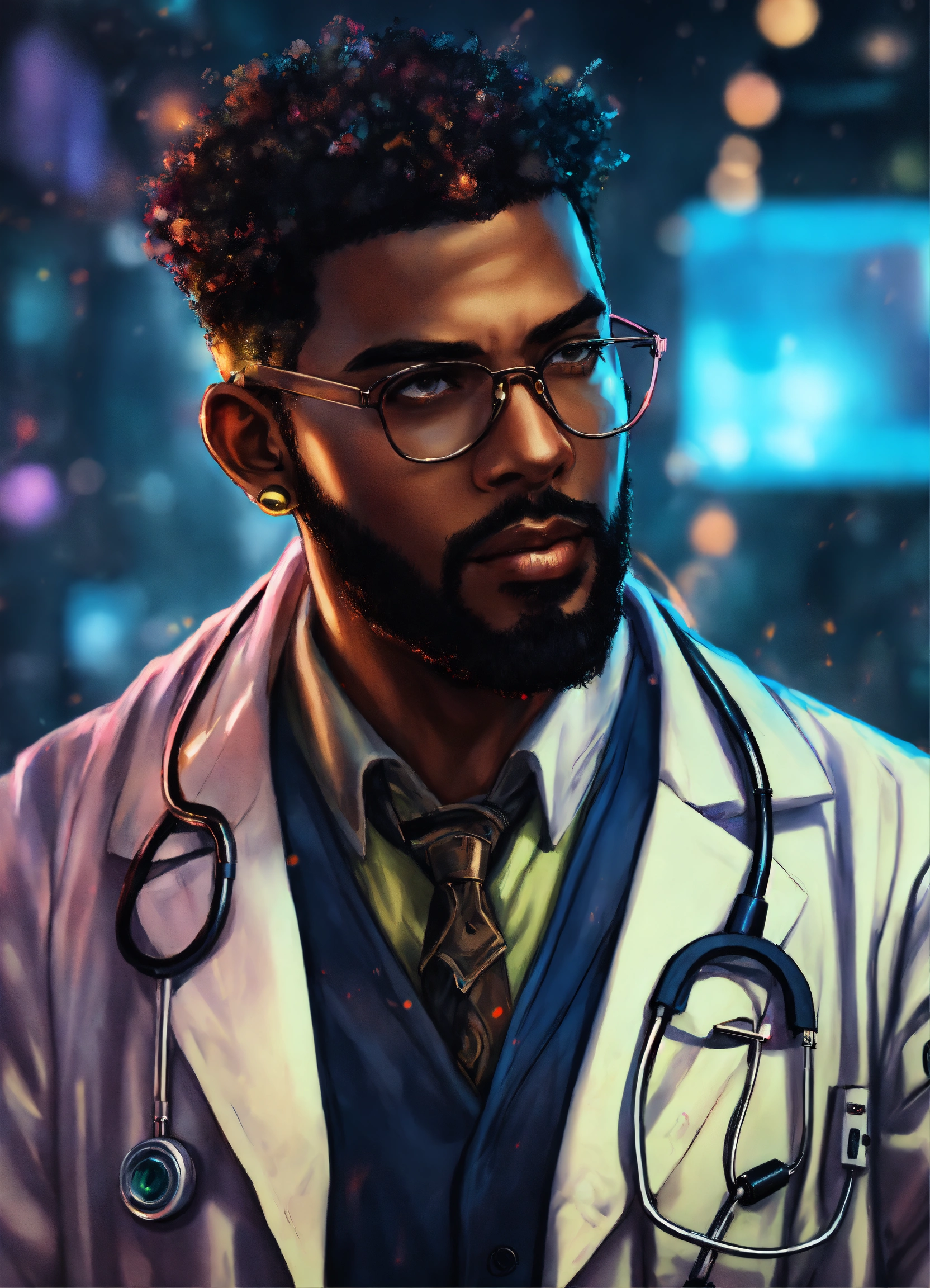 Lexica - Highly detailed portrait of doctor, cyberpunk, cartoon realism ...