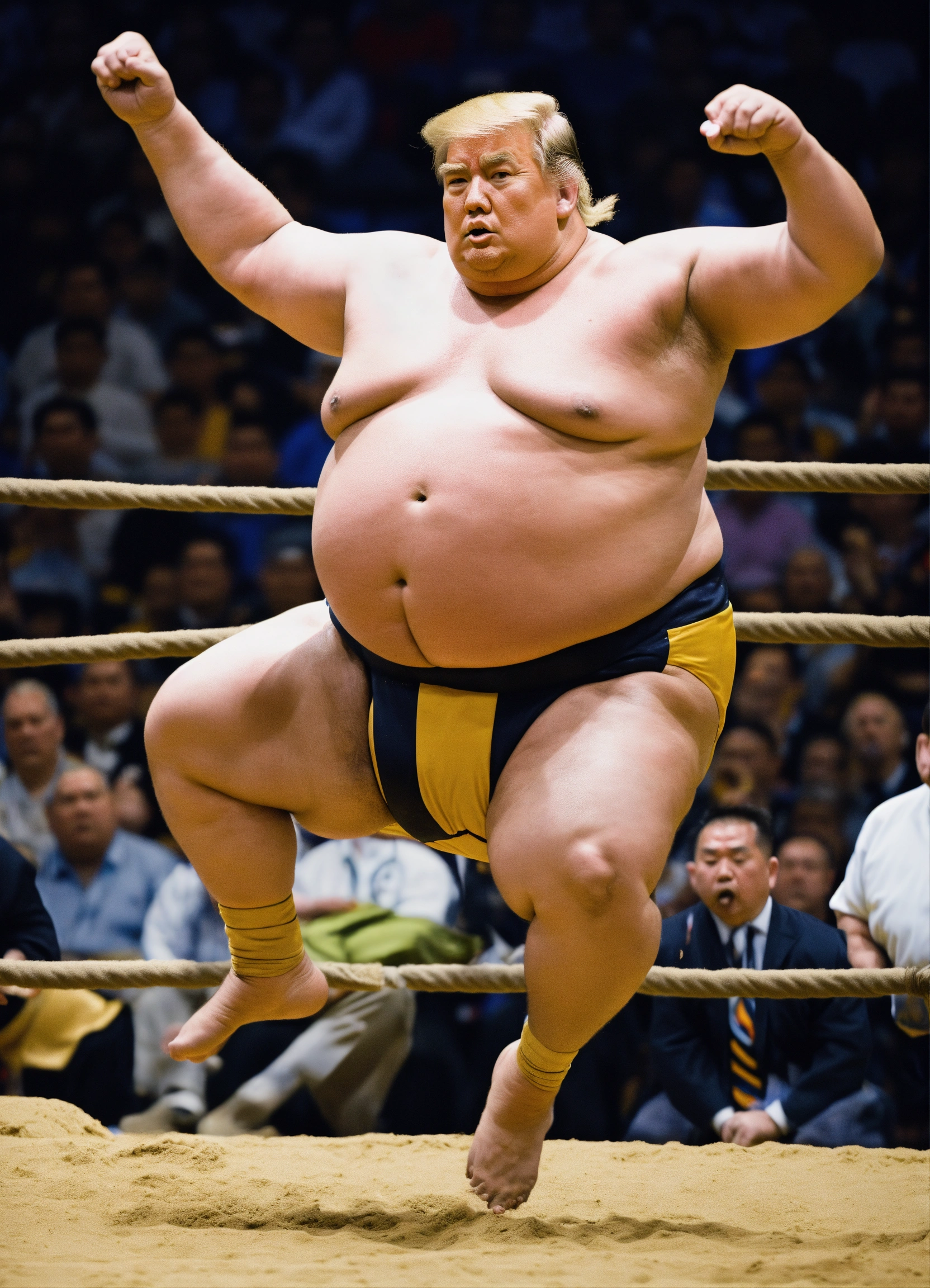 Lexica - Sumo wrestler Donald Trump in the arena, sports ((action shot ...