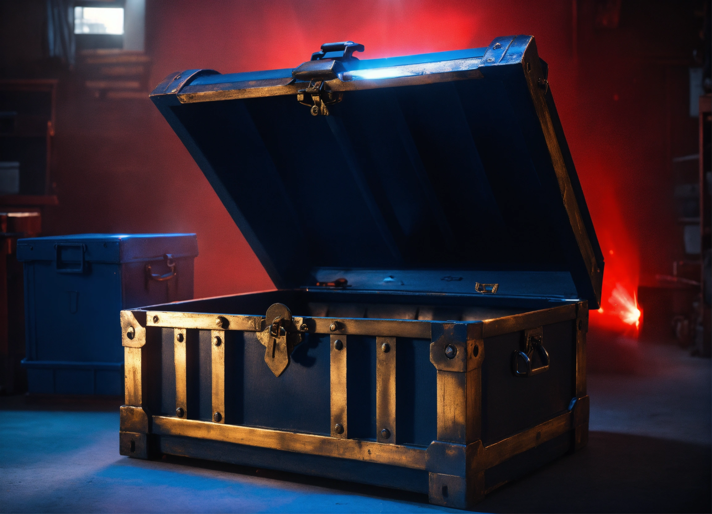 Lexica - An open treasure chest with a mysterious and magical light ...