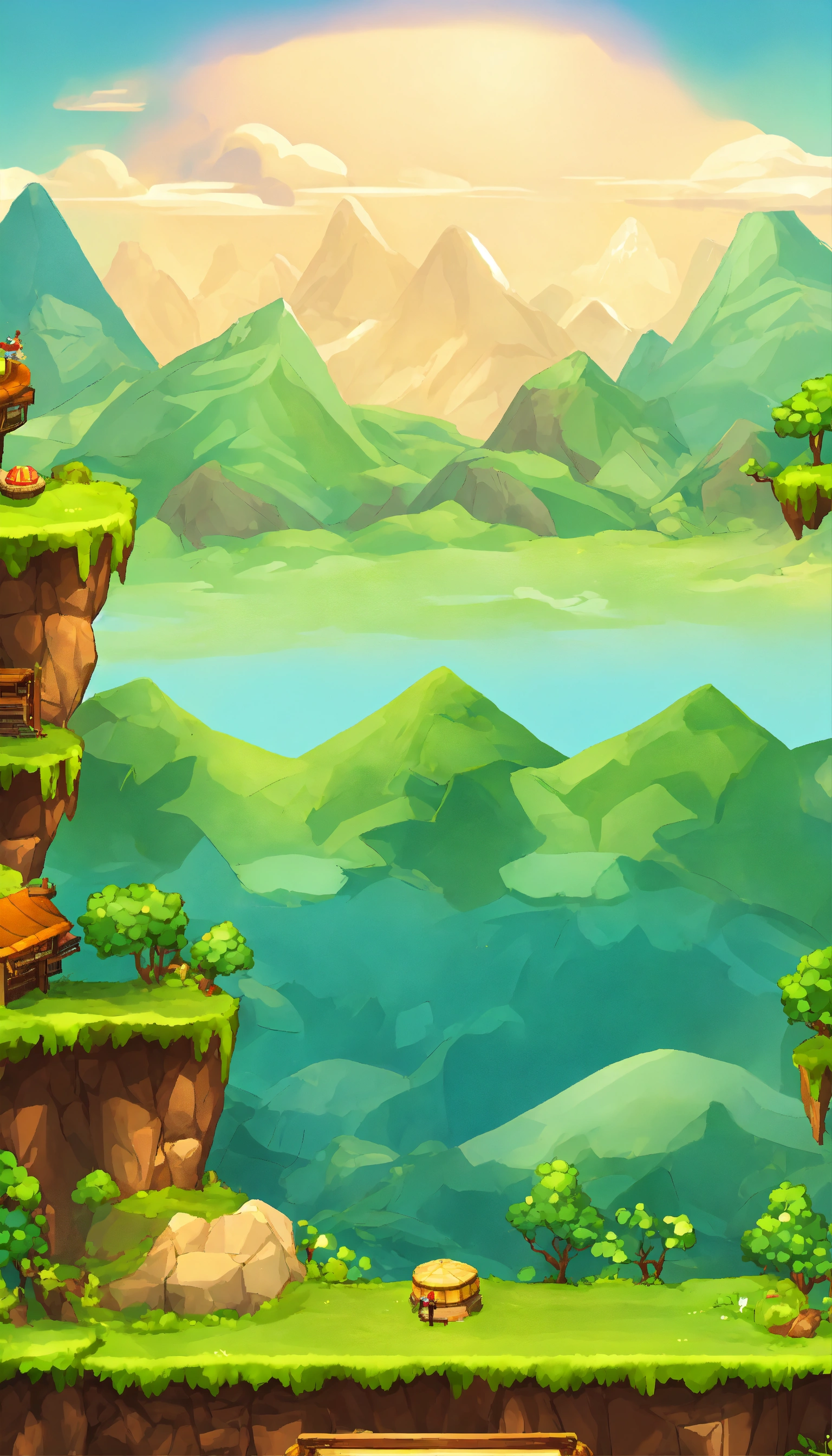 Lexica - Side-scrolling mobile platform game mountains with main platform