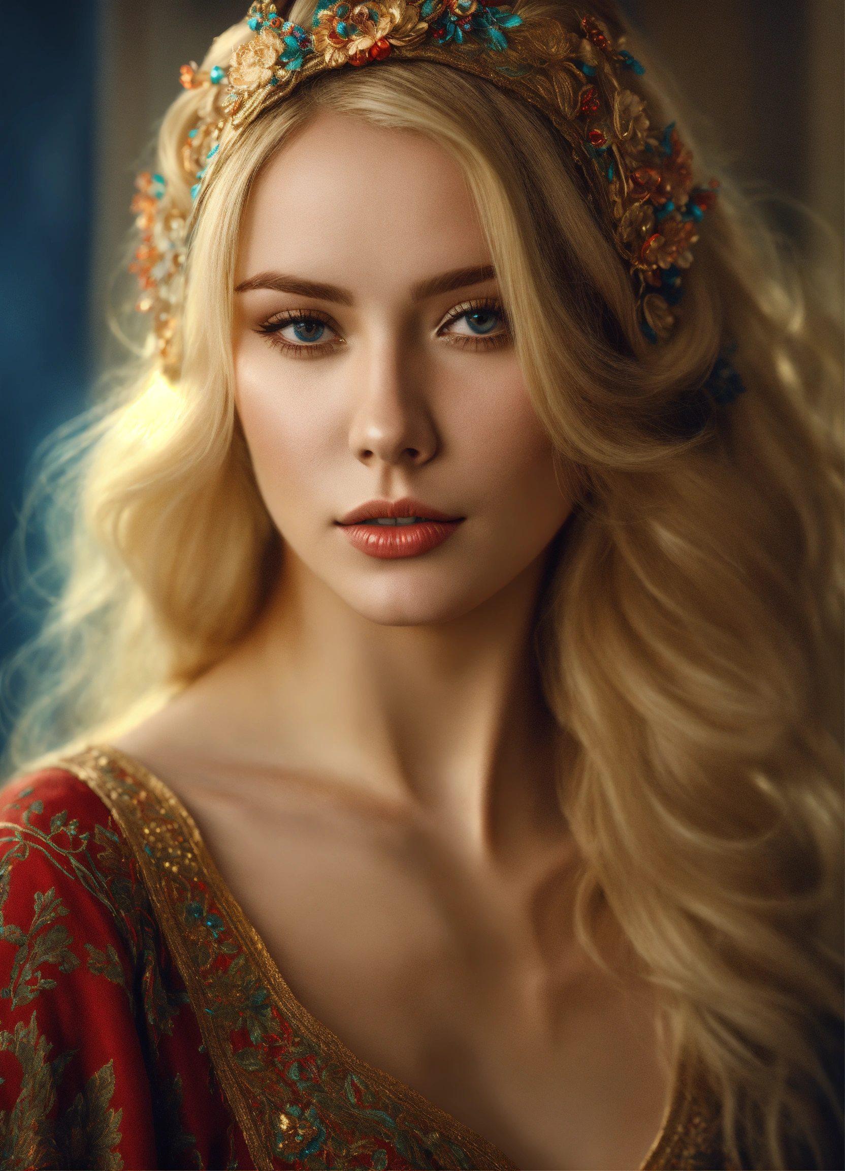 Lexica - Portrait of a beautiful mystery blond russian woman by digital ...