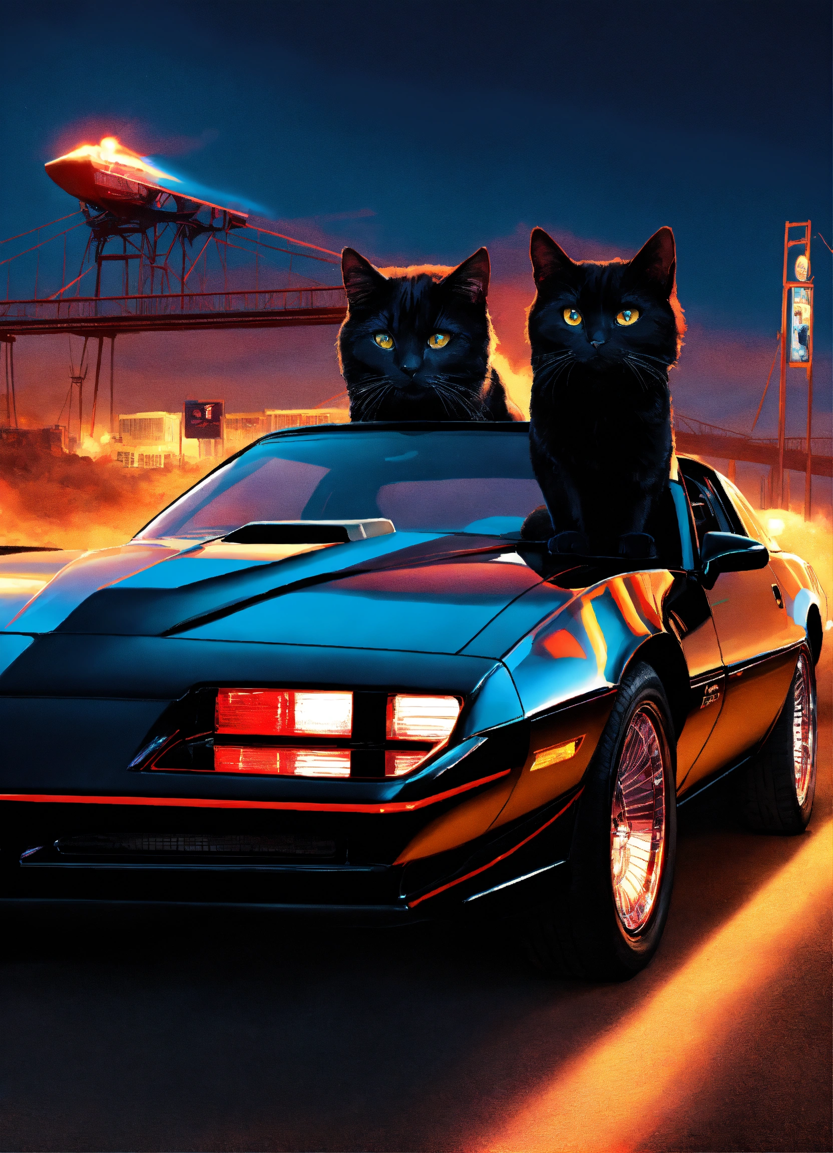 Lexica - Cats Knight Rider tv shows, KITT car, red light, black car ...