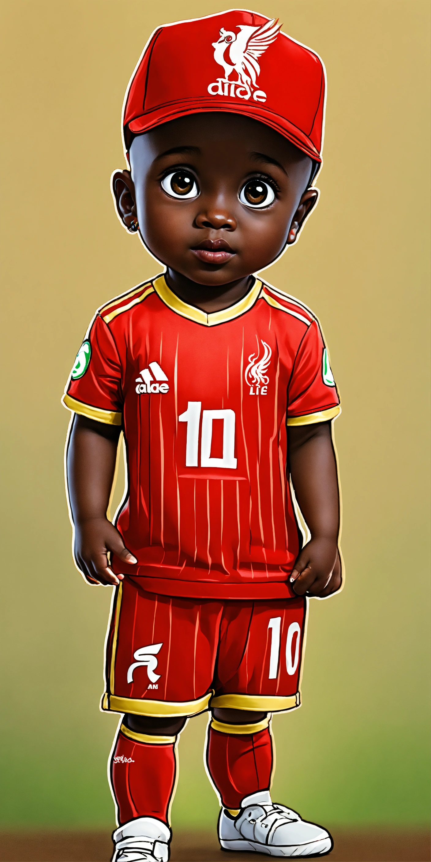 Lexica - Sadio Mane cute baby cartoon realist big eyes