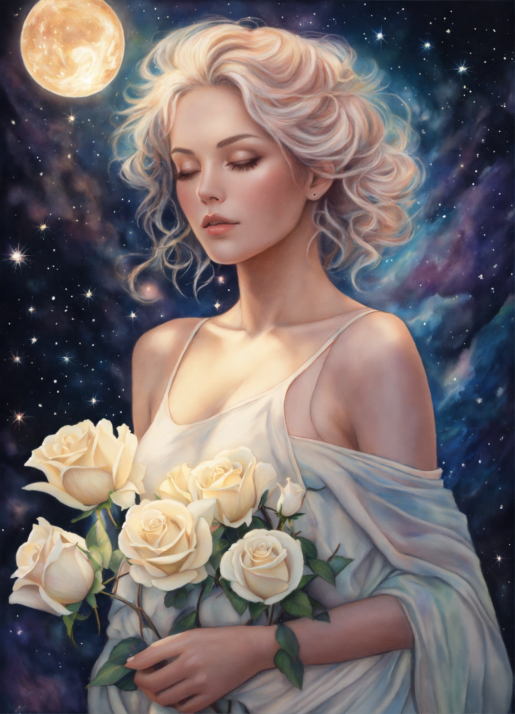 Lexica - Realistic colored pencil drawing of a feminine just light ...