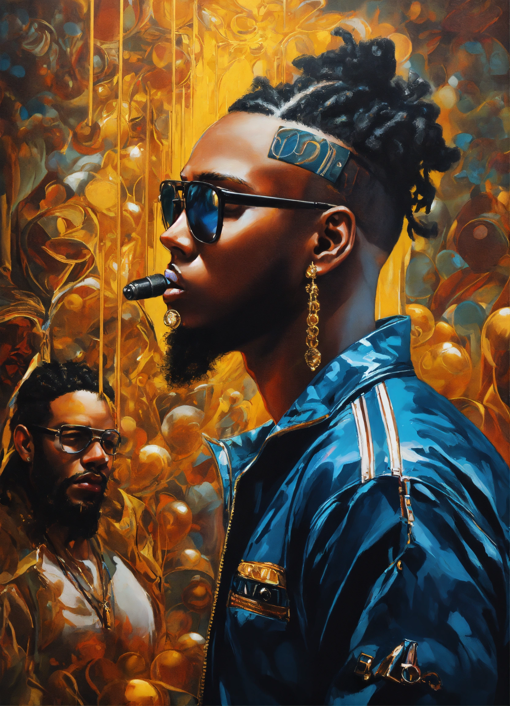 Lexica - "Hyper-realistic imagery of the rapper performing, blended ...