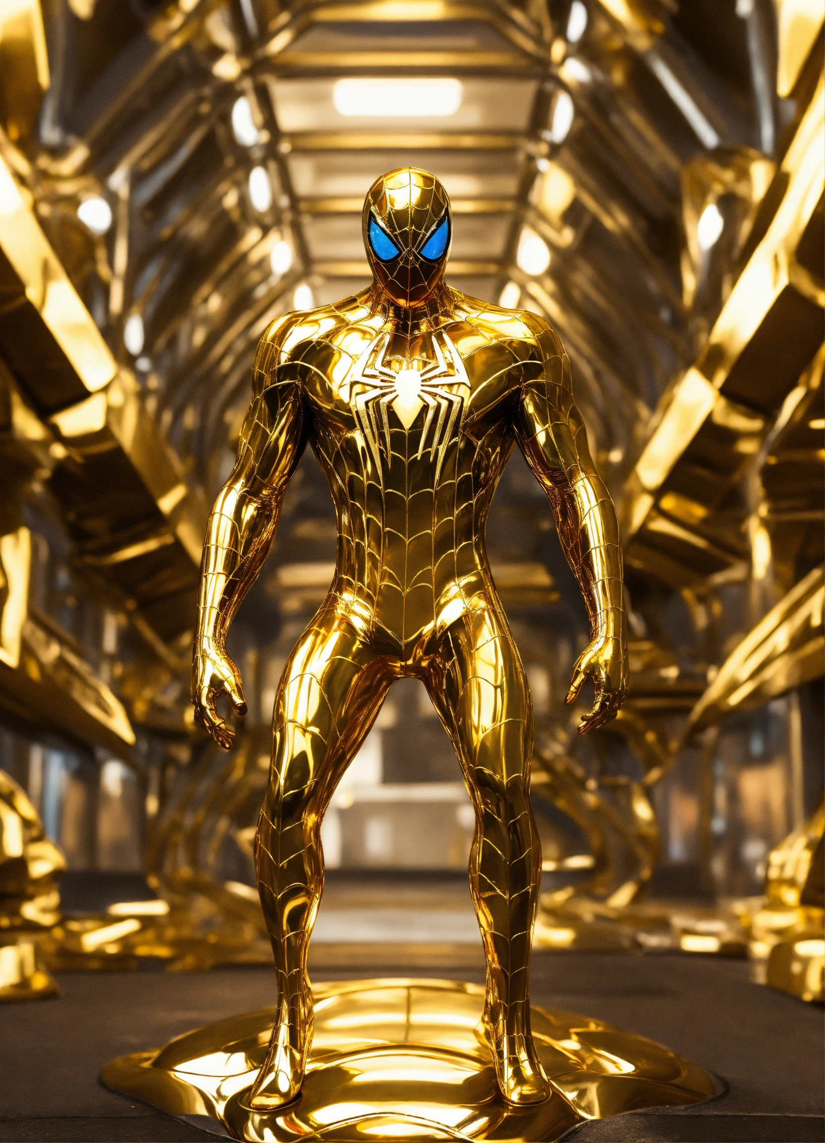 Lexica - Chrome and gold spiderman god