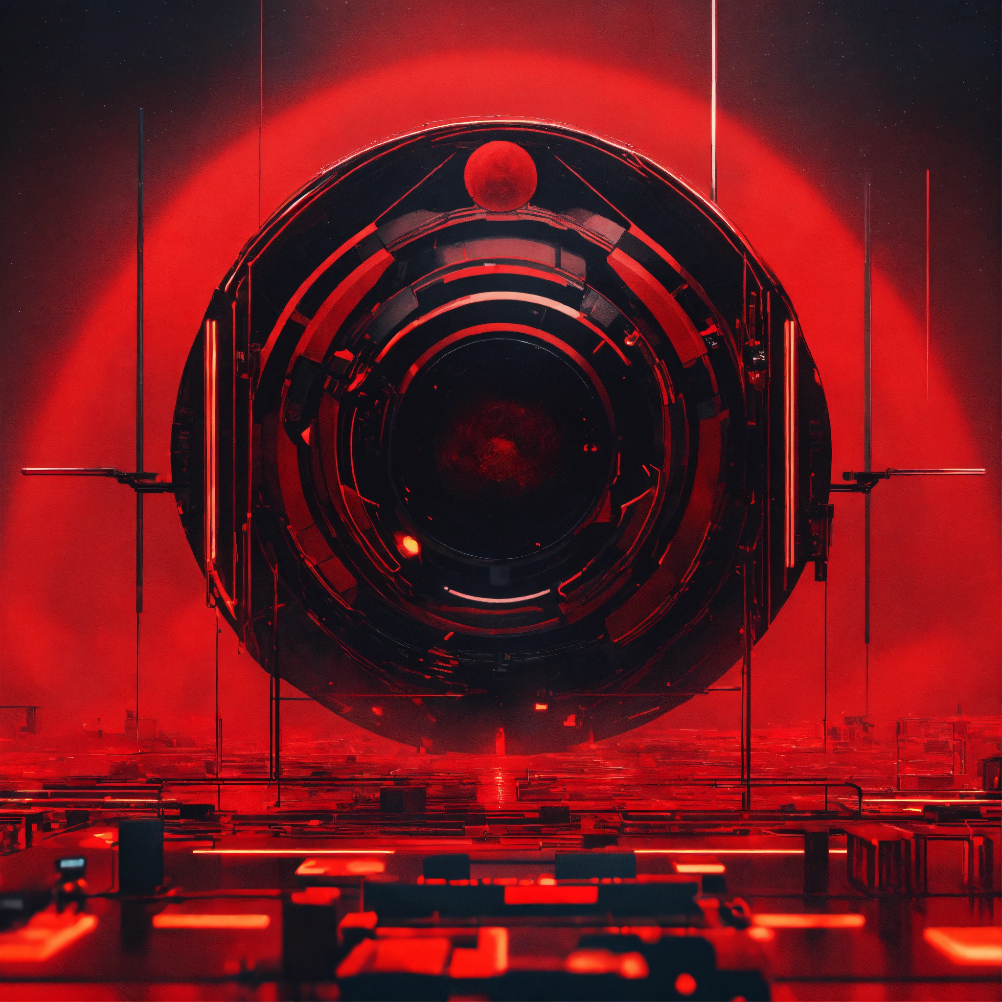 Lexica - A futuristic techno album cover with red and black colours on ...