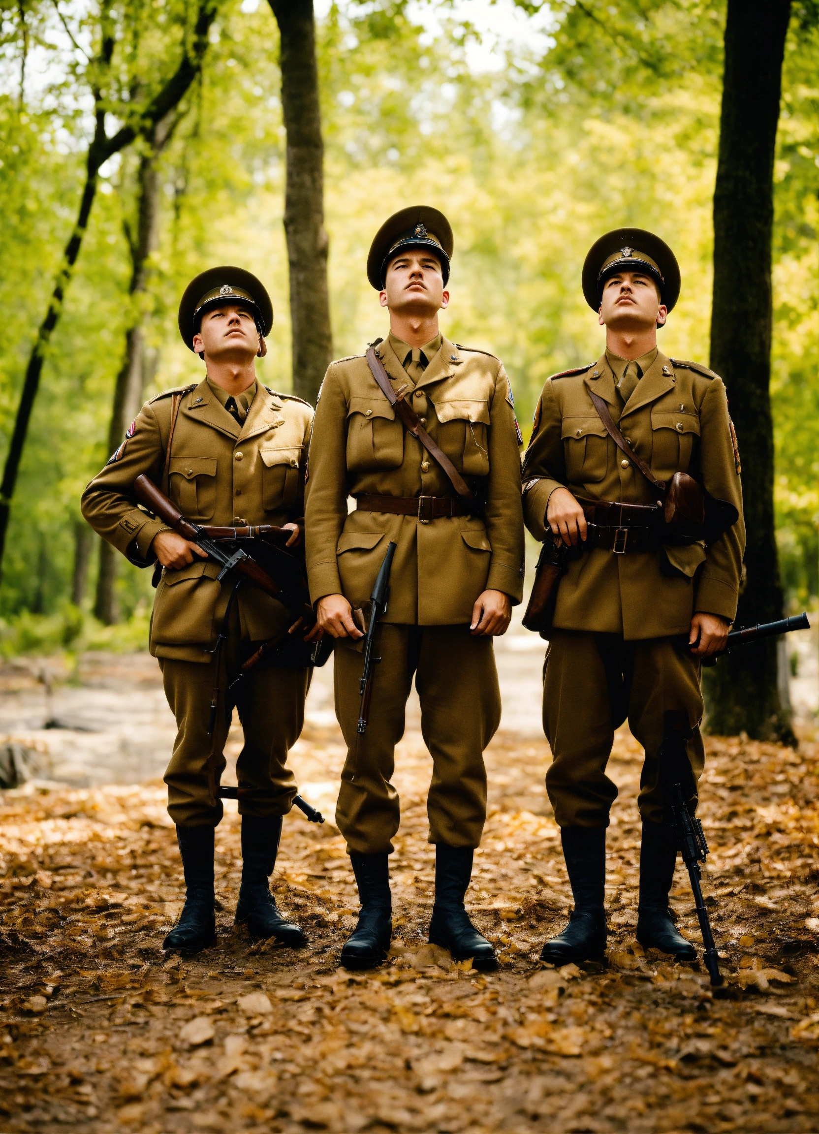 Lexica - World war 2 soldiers looking up full body