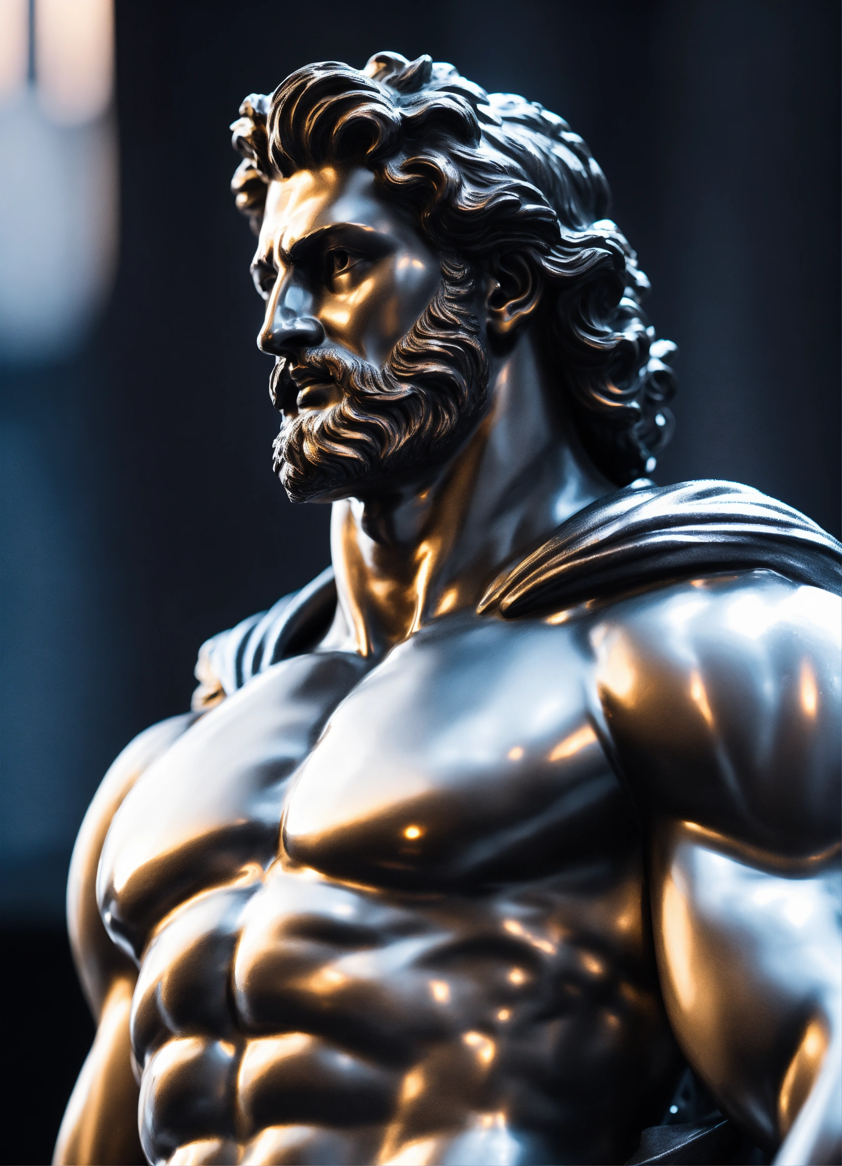 Lexica - A Statue from a muscular Greek god Statue with a wavey middel ...