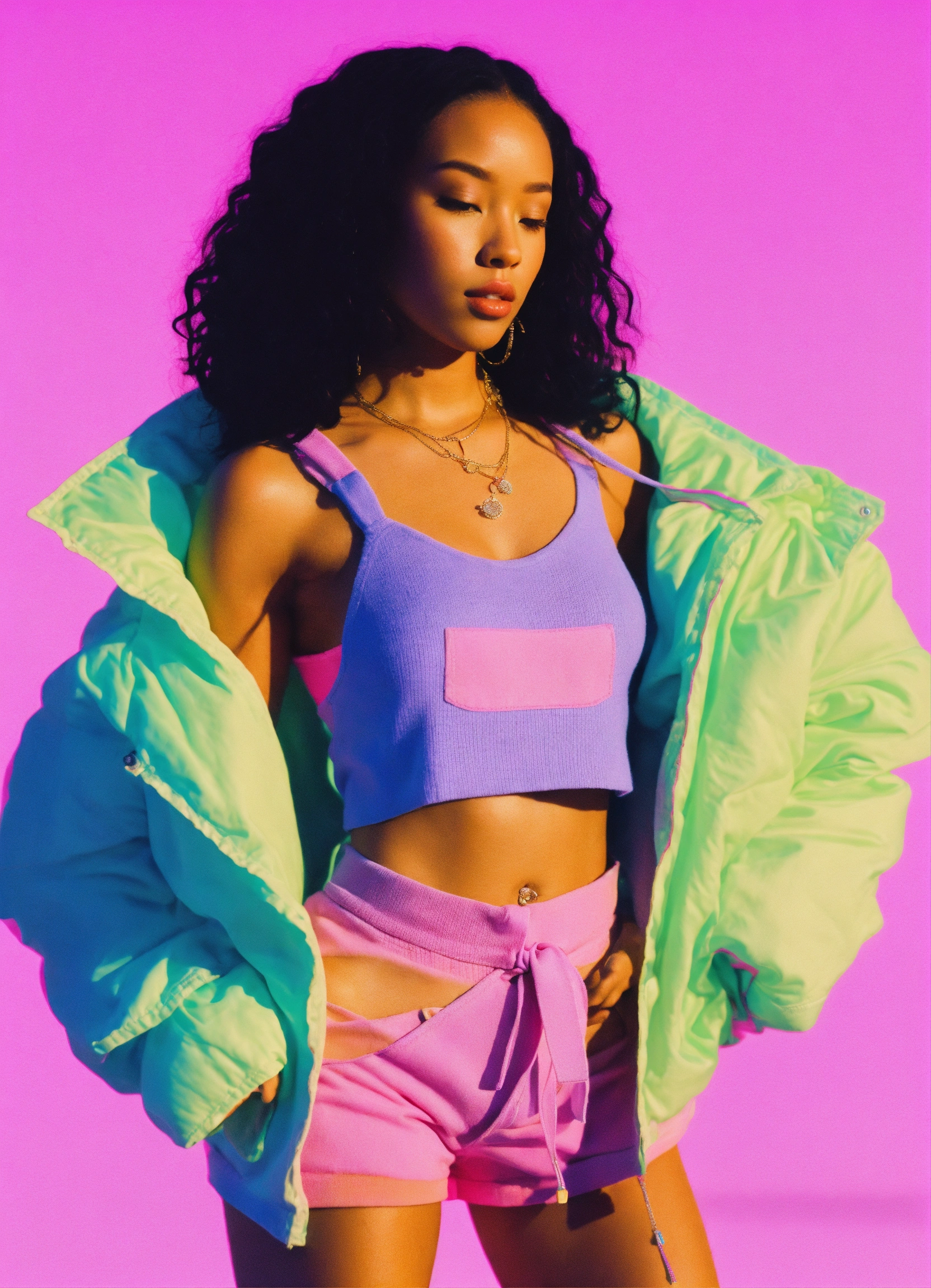 Lexica - Lightskin woman, 4k, y2k clothing, 2000s, dvd screengrab, full body, designer clothing ...