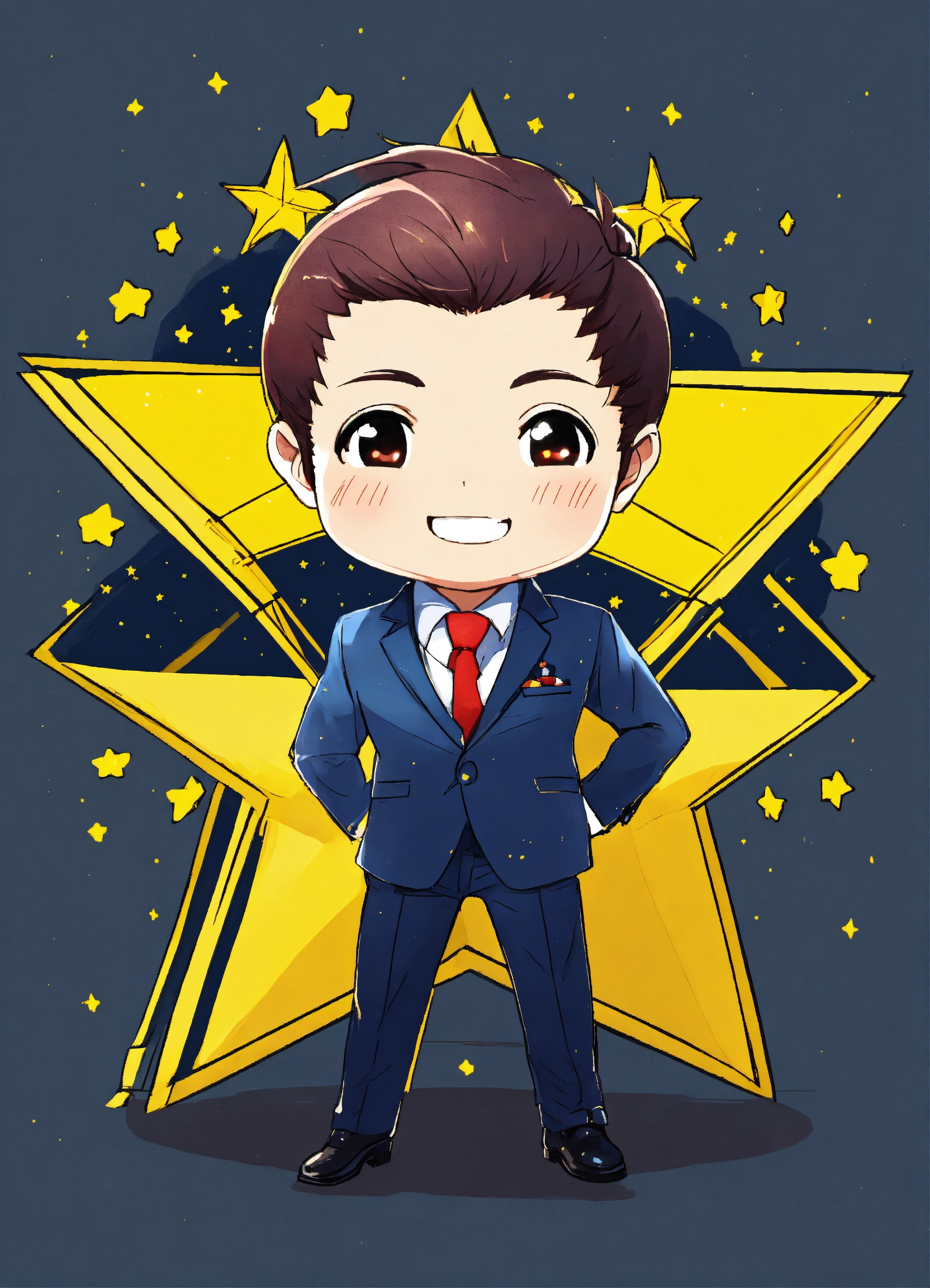 Lexica - Chibi businessman, chibi who smiled decorated star