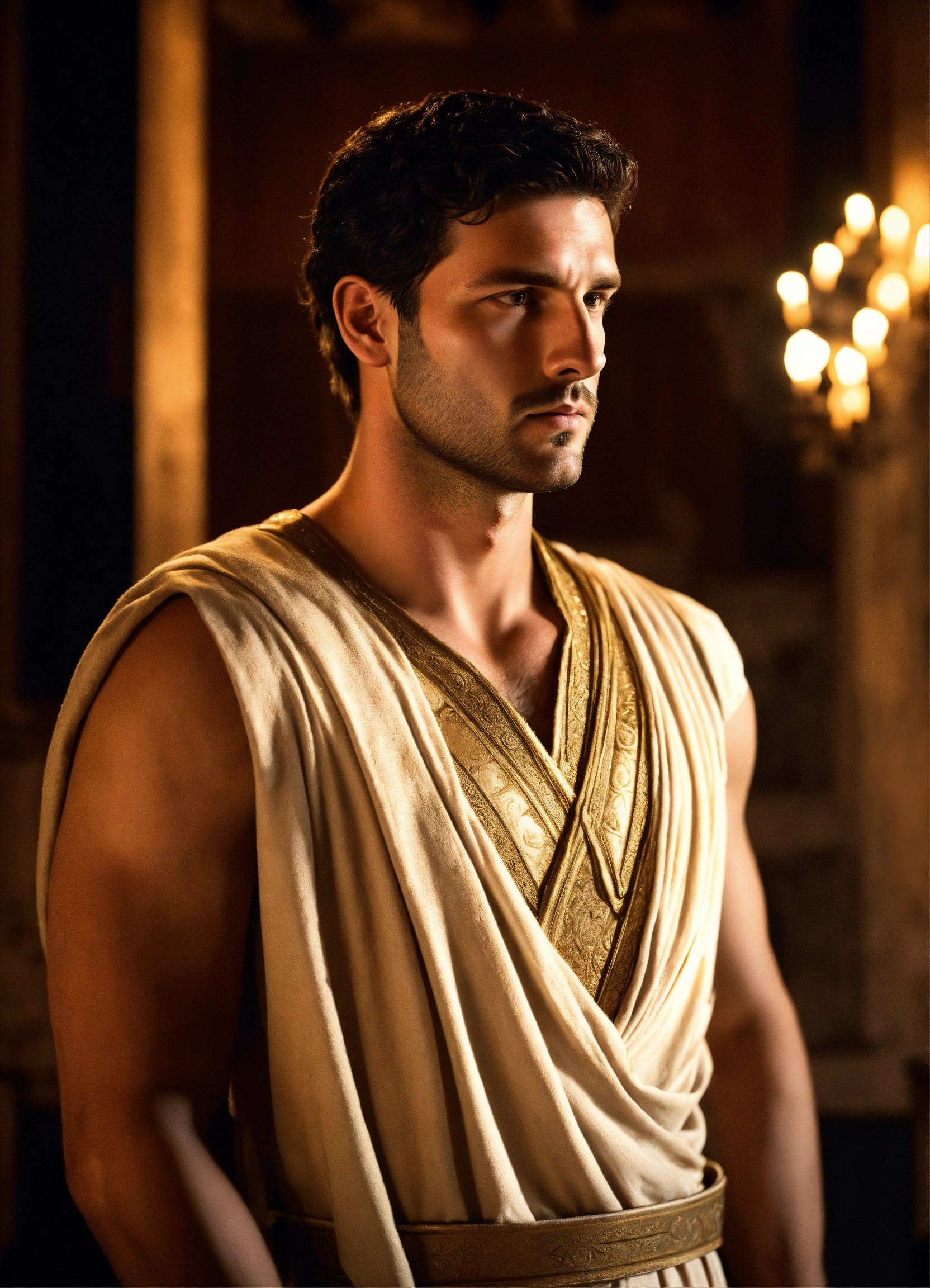 Lexica - A young rich handsome roman man wearing a light-colored tunic ...