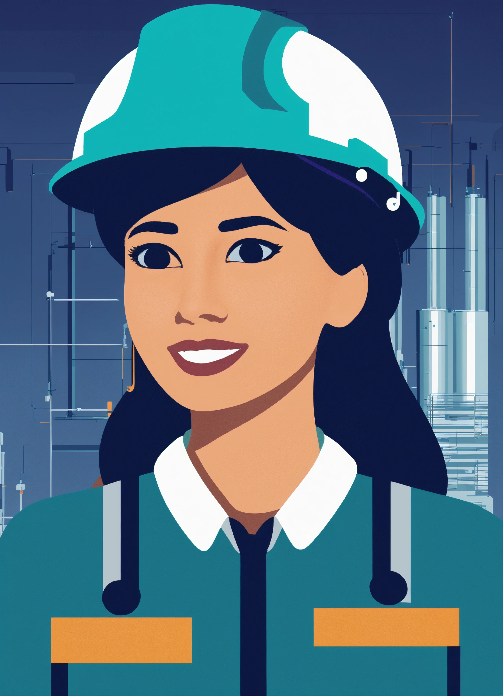 Lexica - A vector icon that represents an engineer woman embracing togetherness in the ...