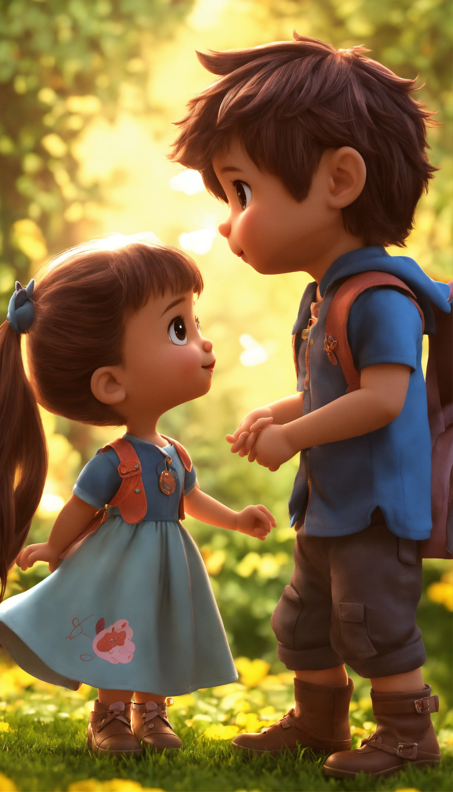 Lexica - Cute couples, 3d, animated, characters, adorable, so cute, cuteness overloaded, kids ...