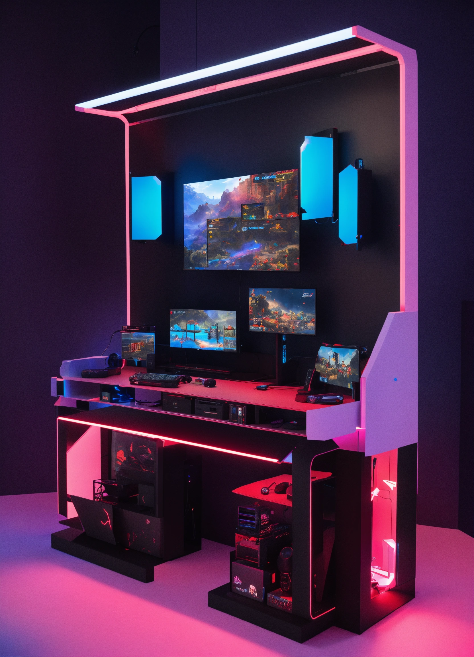 Lexica - A modular gaming station designed with lighting games, screens ...