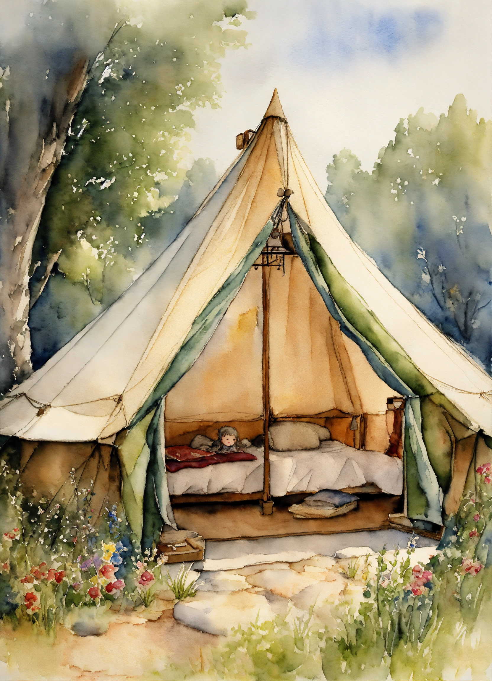 Lexica - White background, a single tent, fantasy, sharp focus, studio ...