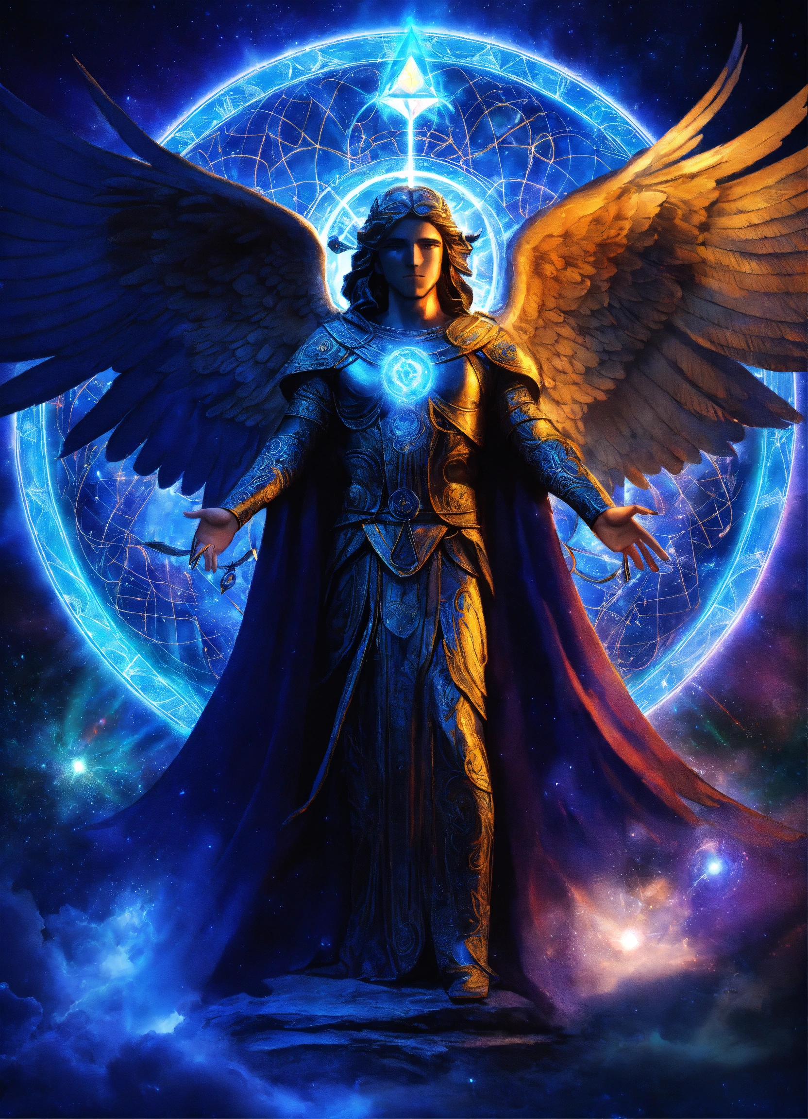 Lexica - Archangel Michael with an elderly visage, mystic emblem ...
