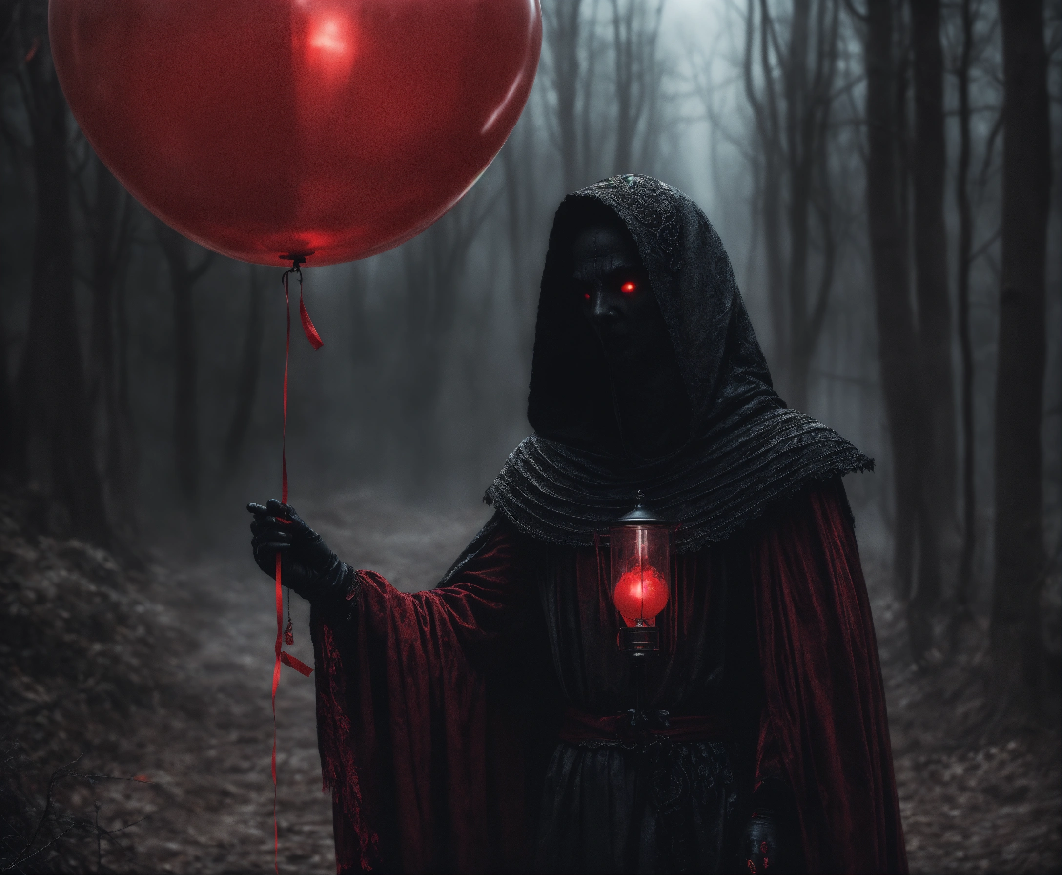 Lexica - Dark aesthetic, An ominous spectral being, holding a red ...