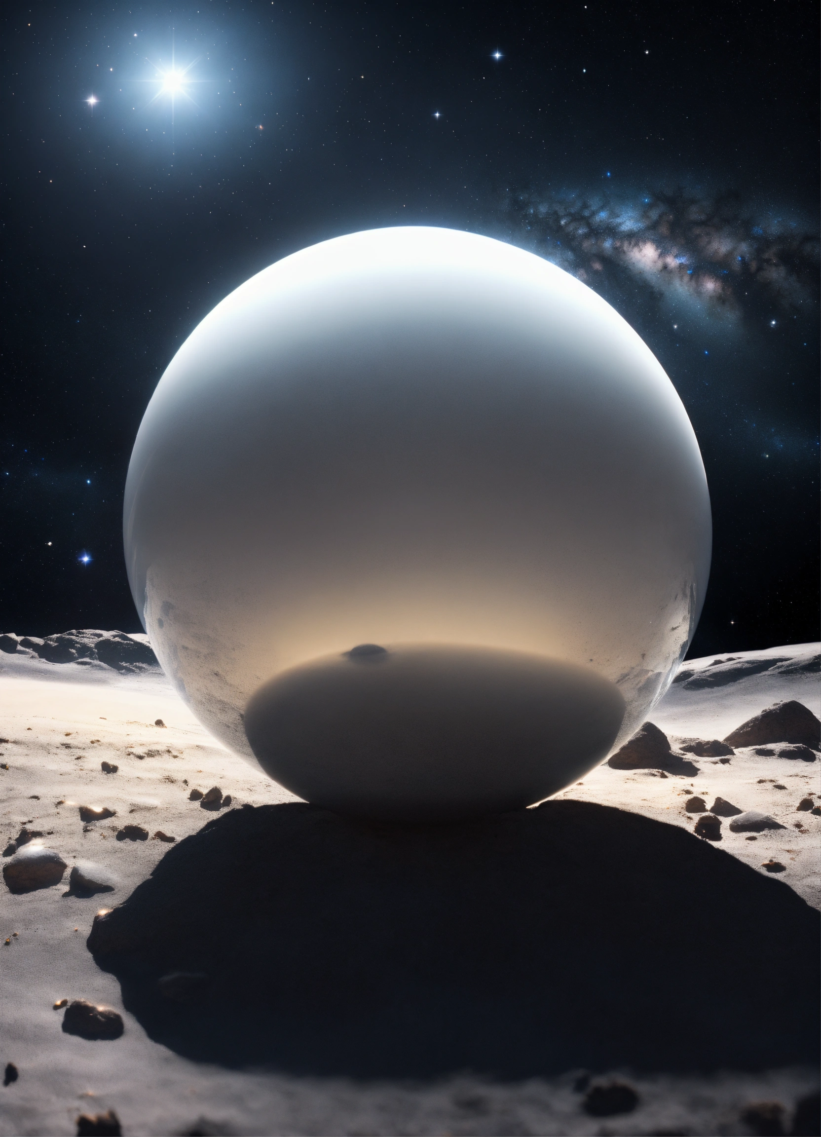 Lexica - A pure white glass orb floating in deep space. The orb must be ...