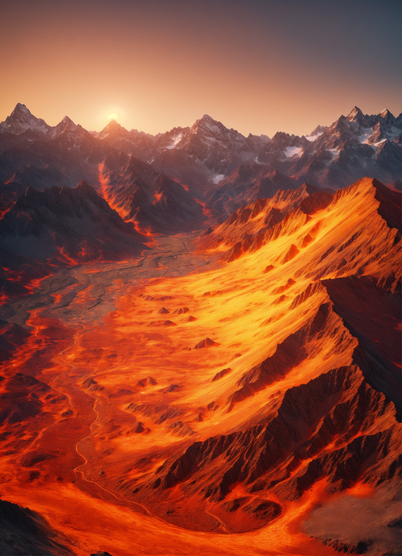 Lexica - High temperature mountains melting photorrealistic 8k
