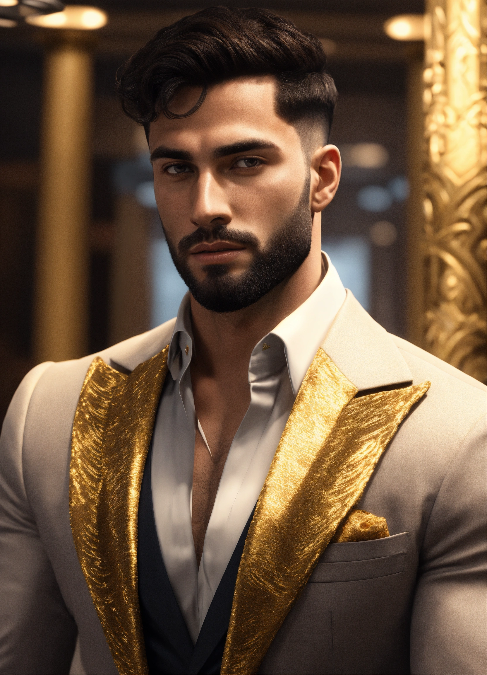 Lexica - Handsome, 30-year-old male, golden skin, egyptian features ...