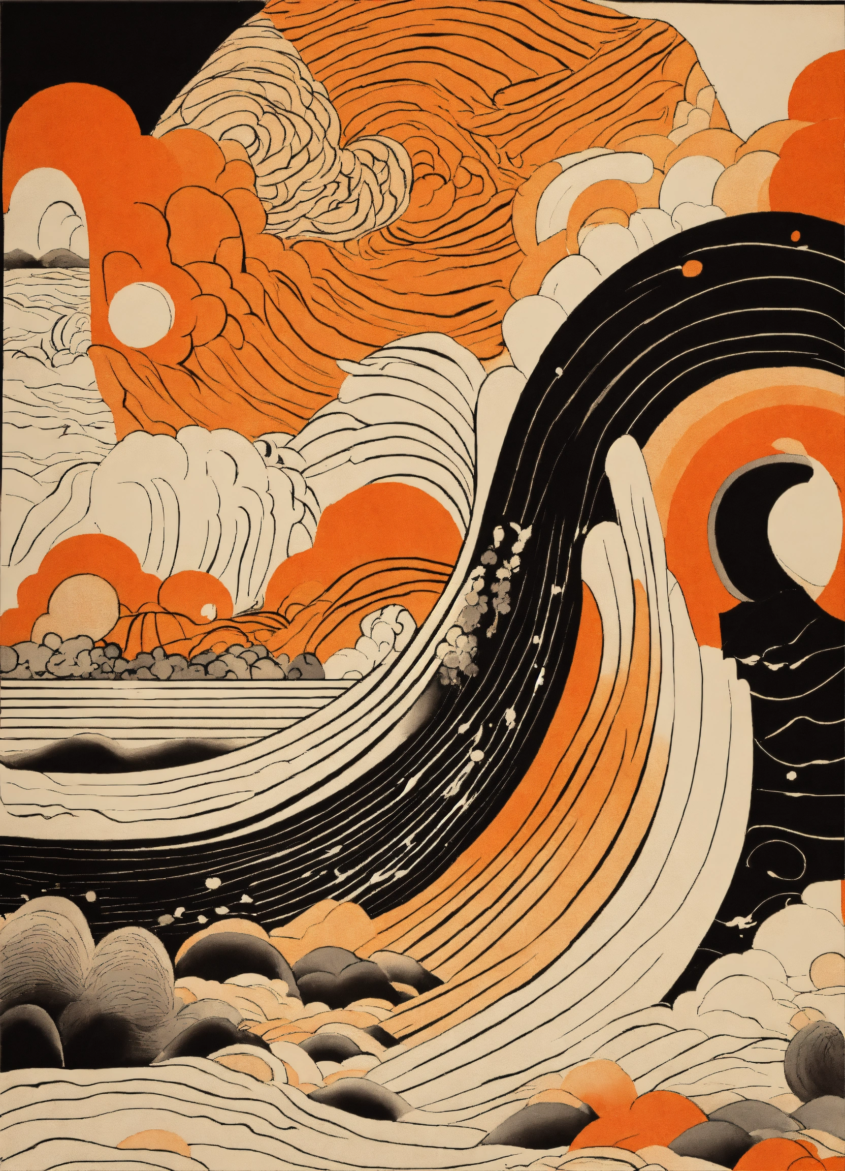 Lexica - Japanese vintage poster, mind-bending distortions, imaginary ...